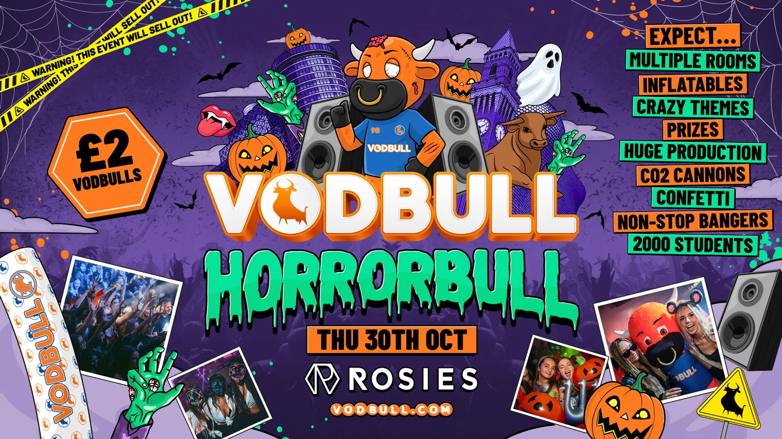 VODBULL HALLOWEEN HORRORBULL at ROSIES!! ⚠️[100 SPACES ON THE DOOR FROM ...