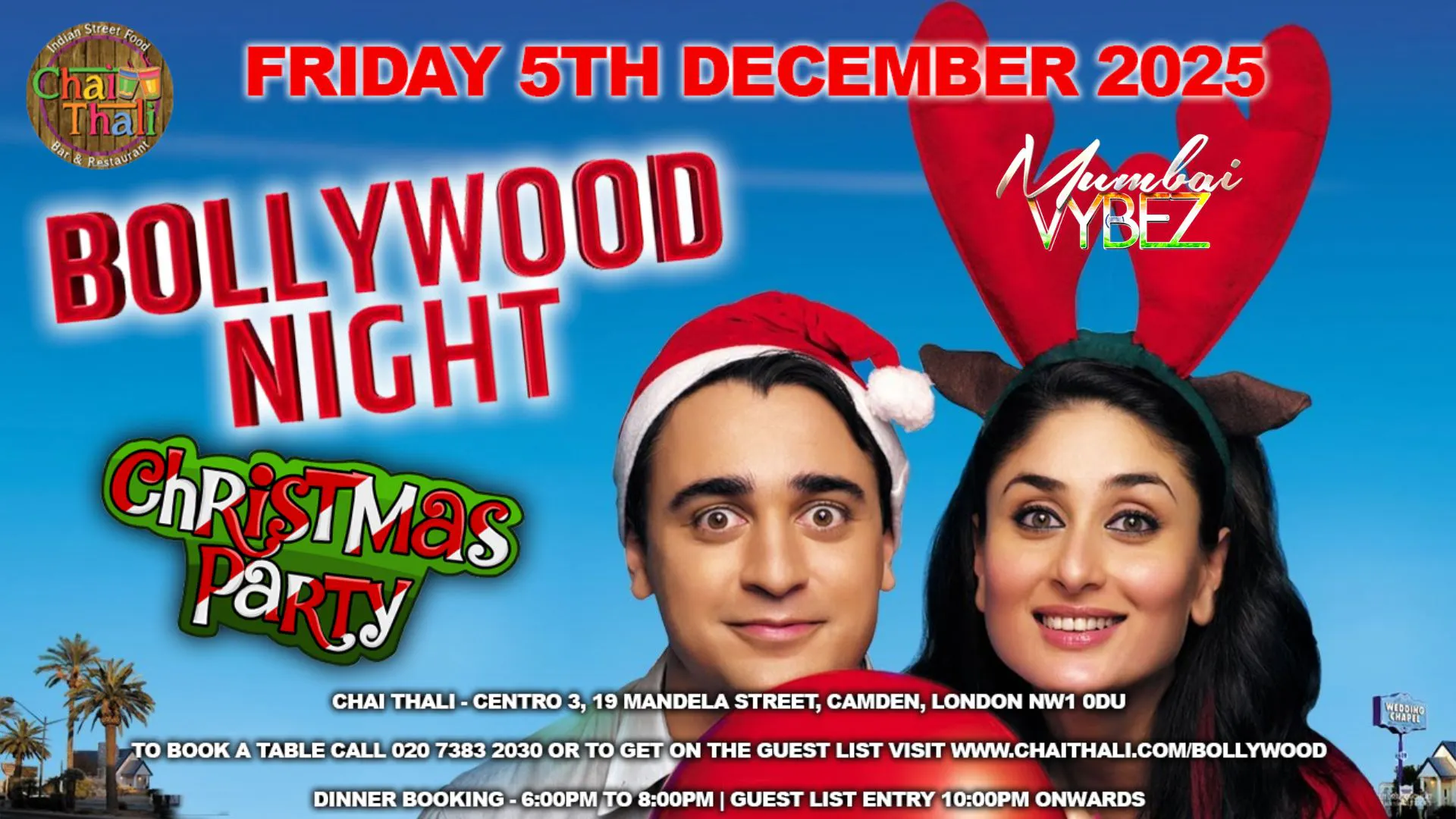 Bollywood Night - Friday 5th December 2025 - Chai Thali - Camden ...