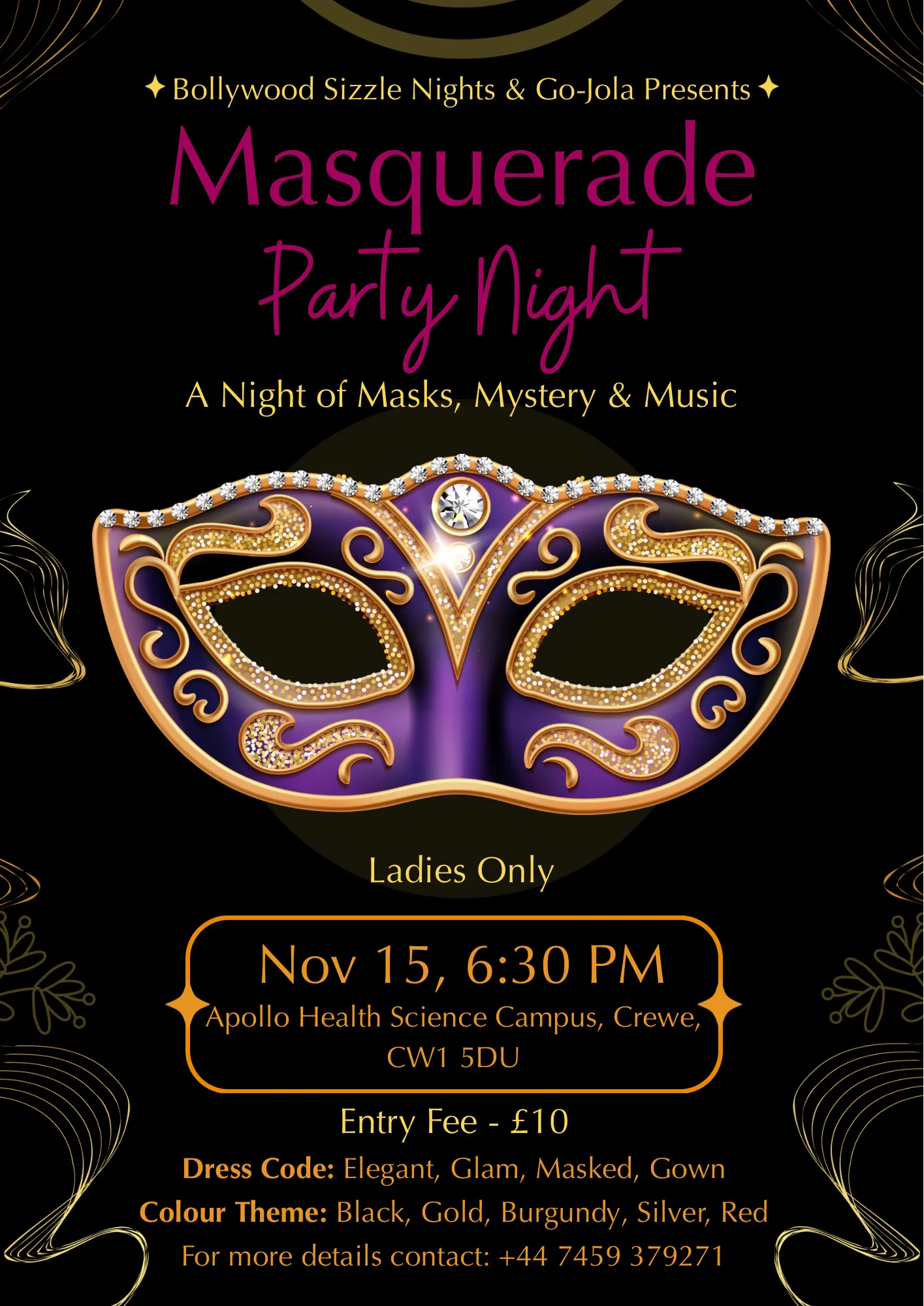 Masquerade Party Night - Ladies Only at Apollo Buckingham Health ...