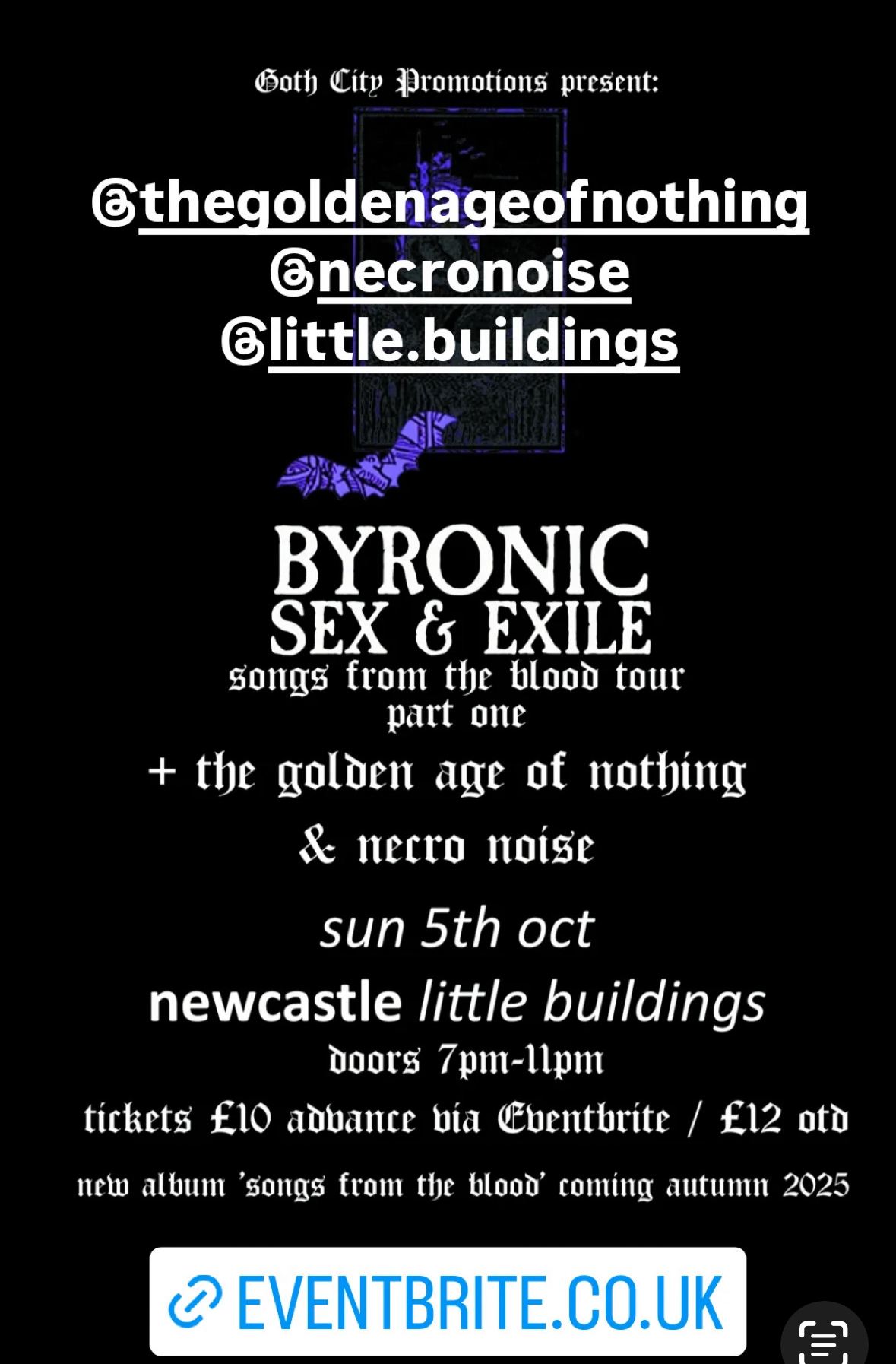 Goth City Promotions at Little buildings, Newcastle upon Tyne on 5th ...