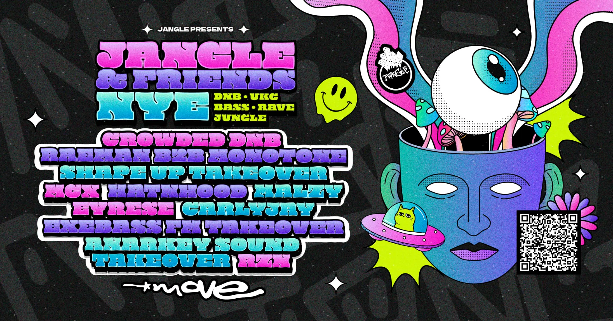 Jangle and friends : NYE 2025 at Move nightclub, Exeter on 31st Dec ...