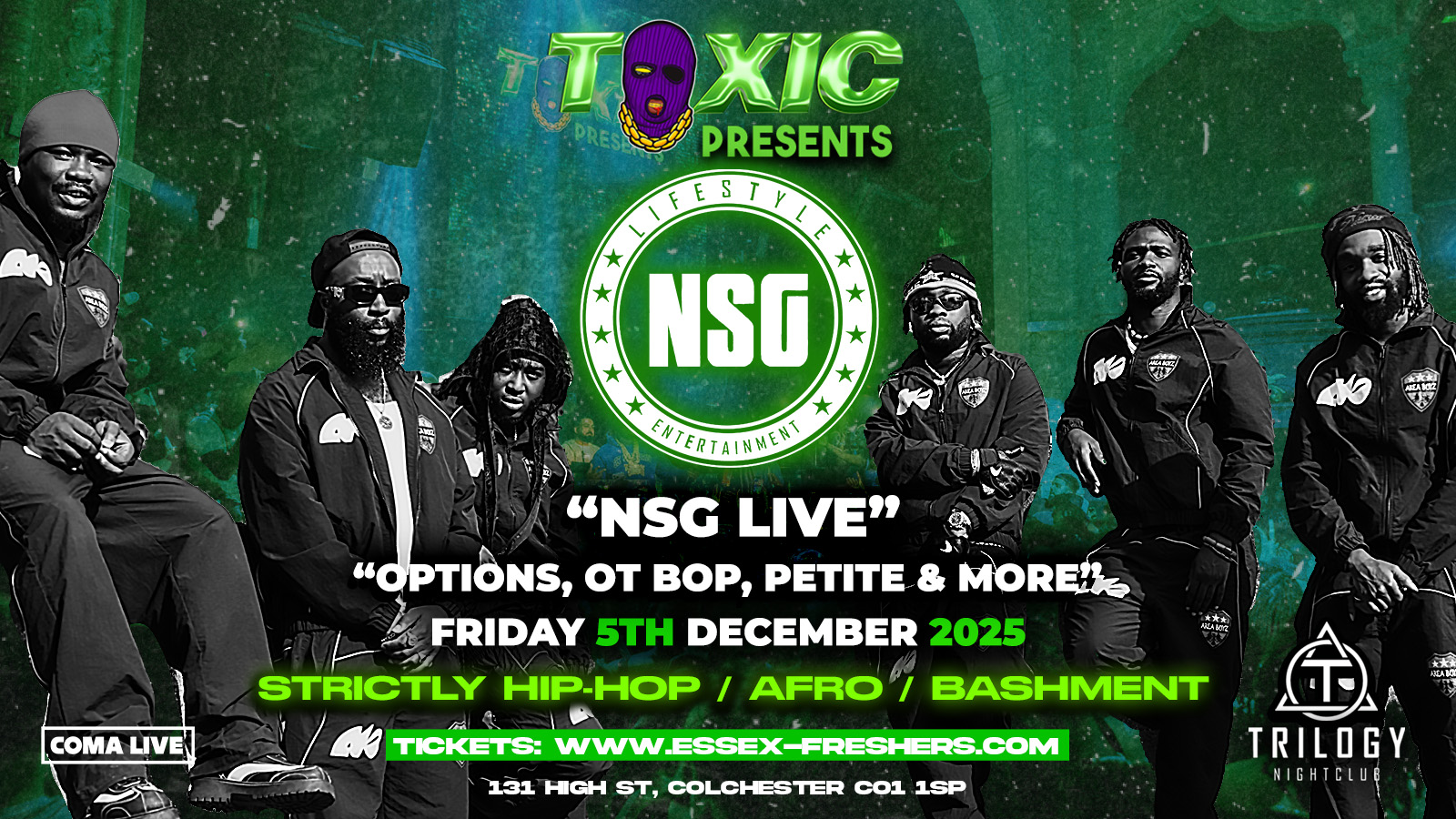 TOXIC Presents NSG Performing LIVE - Friday 5th December 🚨Limited Door ...