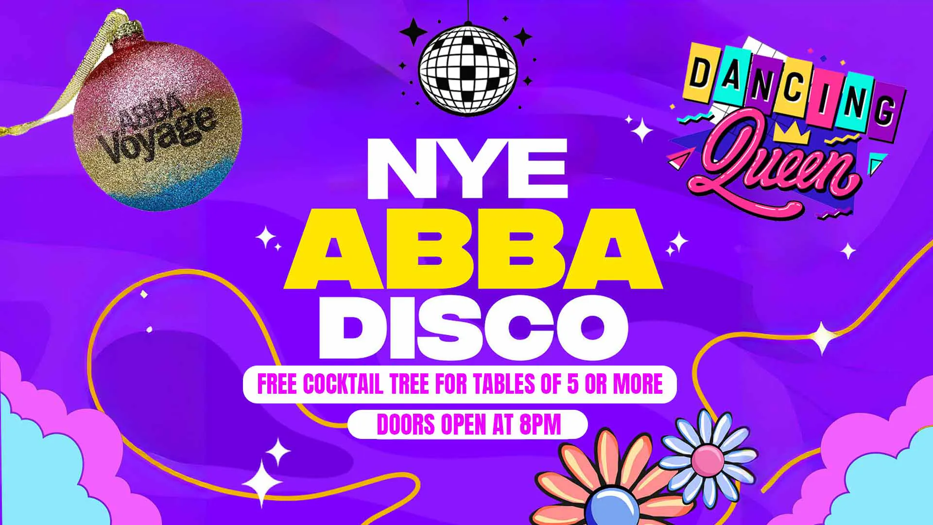 K-TWO BAR - ABBA NYE DISCO - FREE COCKTAIL TREE FOR TABLES! at K-TWO ...