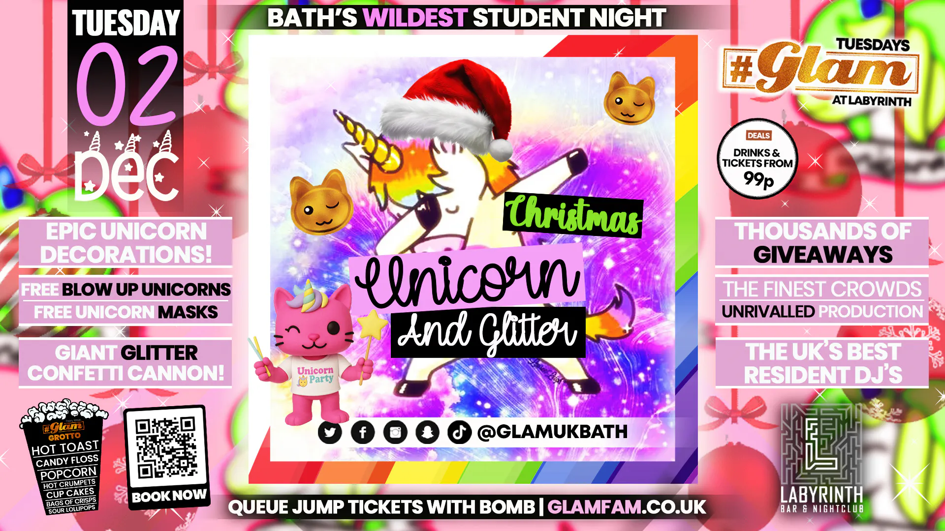 Glam 🦄 Christmas UNICORN & GLITTER PARTY!!🌲 | Bath's Best Student Night ...