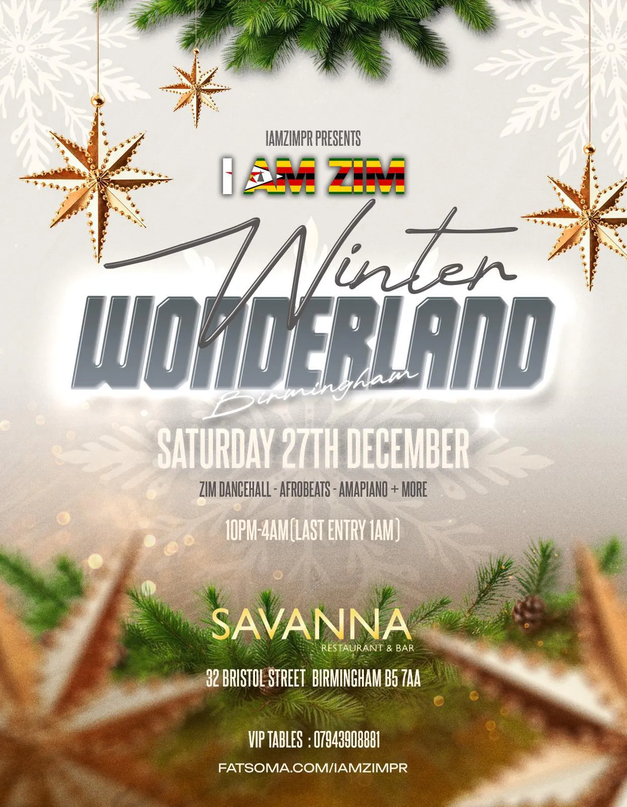 I AM ZIM PARTY WINTER WONDERLAND - BIRMINGHAM at Savanna Restaurant ...