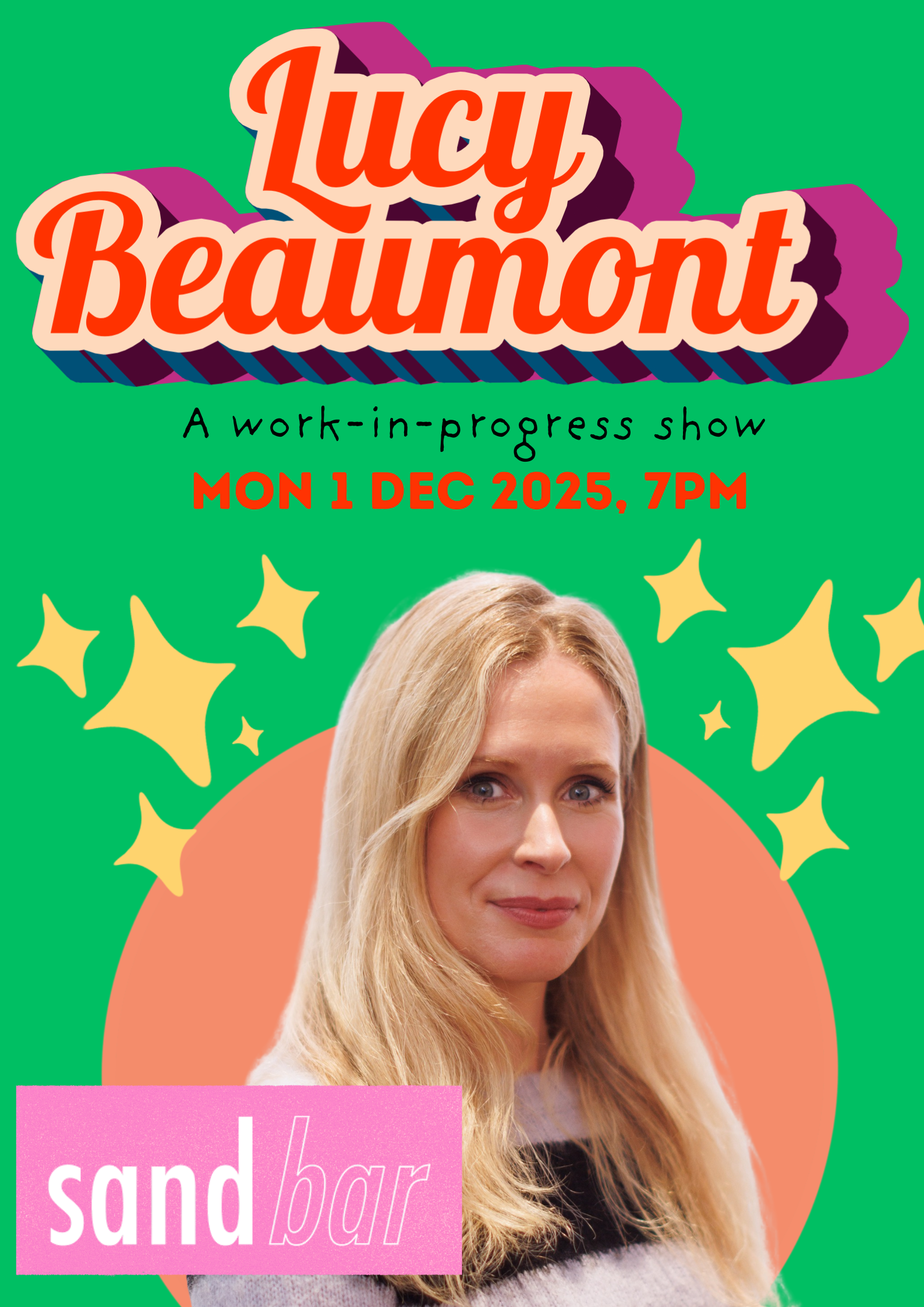 Lucy Beaumont work-in-progress gig at Sandbar Withington, Manchester on ...
