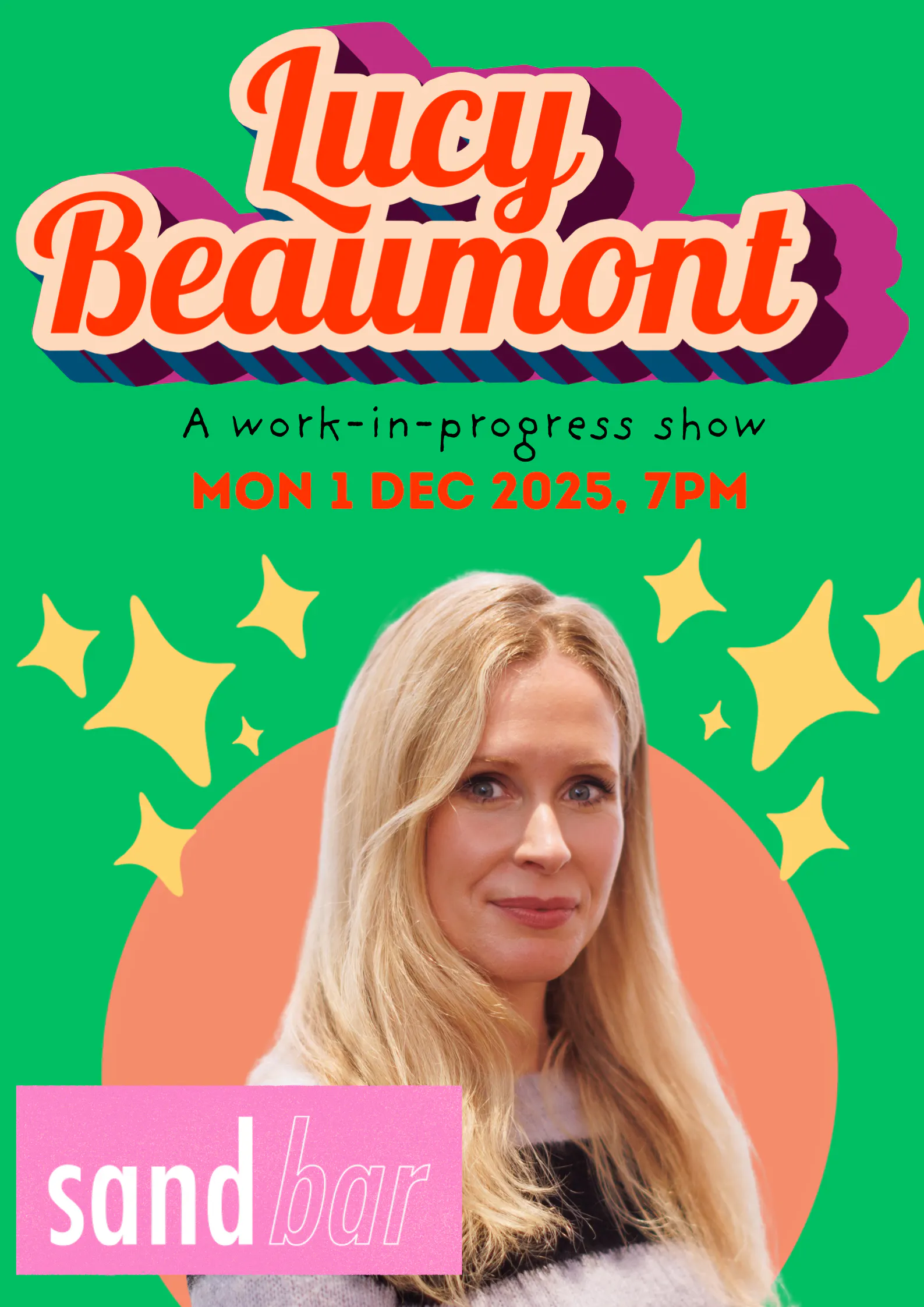 Lucy Beaumont work-in-progress gig at Sandbar Withington, Manchester on ...