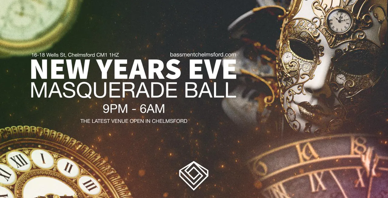 🎭 BASSMENT NYE 2025: MASQUERADE BALL 🎆 at Bassment, Chelmsford on 31st ...
