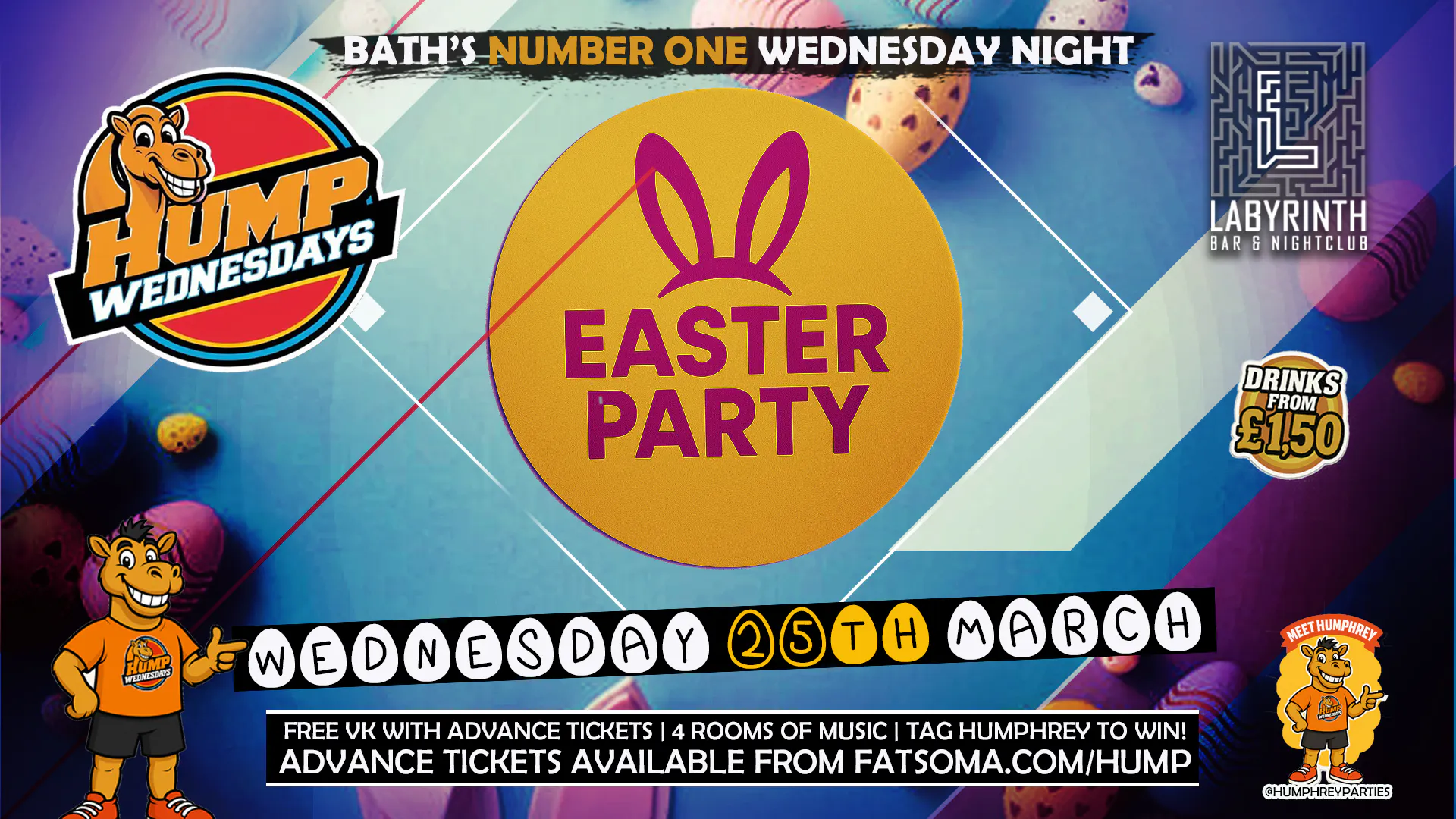 TONIGHT 🐫 Hump Wednesdays 🐣 EASTER PARTY! 🐣 Bath's Number One Wednesday ...