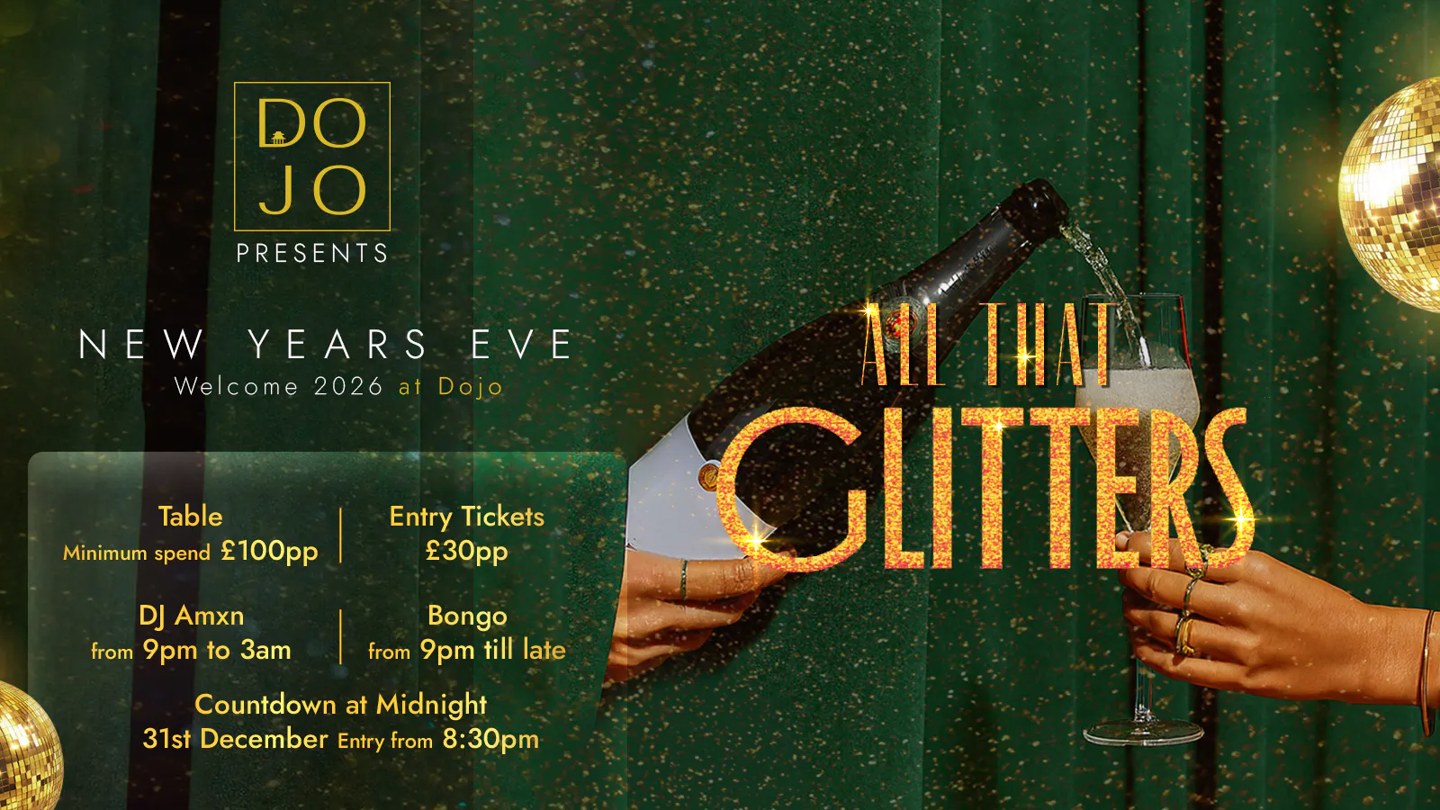 Dojo NYE Celebration Party! at Dojo, Pinner on 31st Dec 2025 | Fatsoma