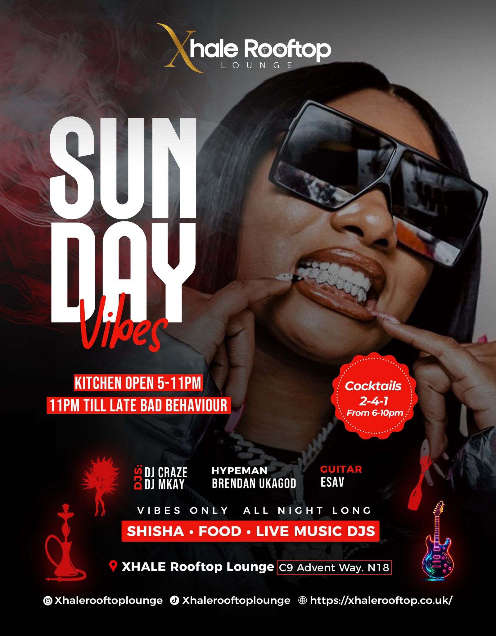 Sunday Vibes at Xhale Rooftop Lounge, London on 7th Dec 2025 | Fatsoma