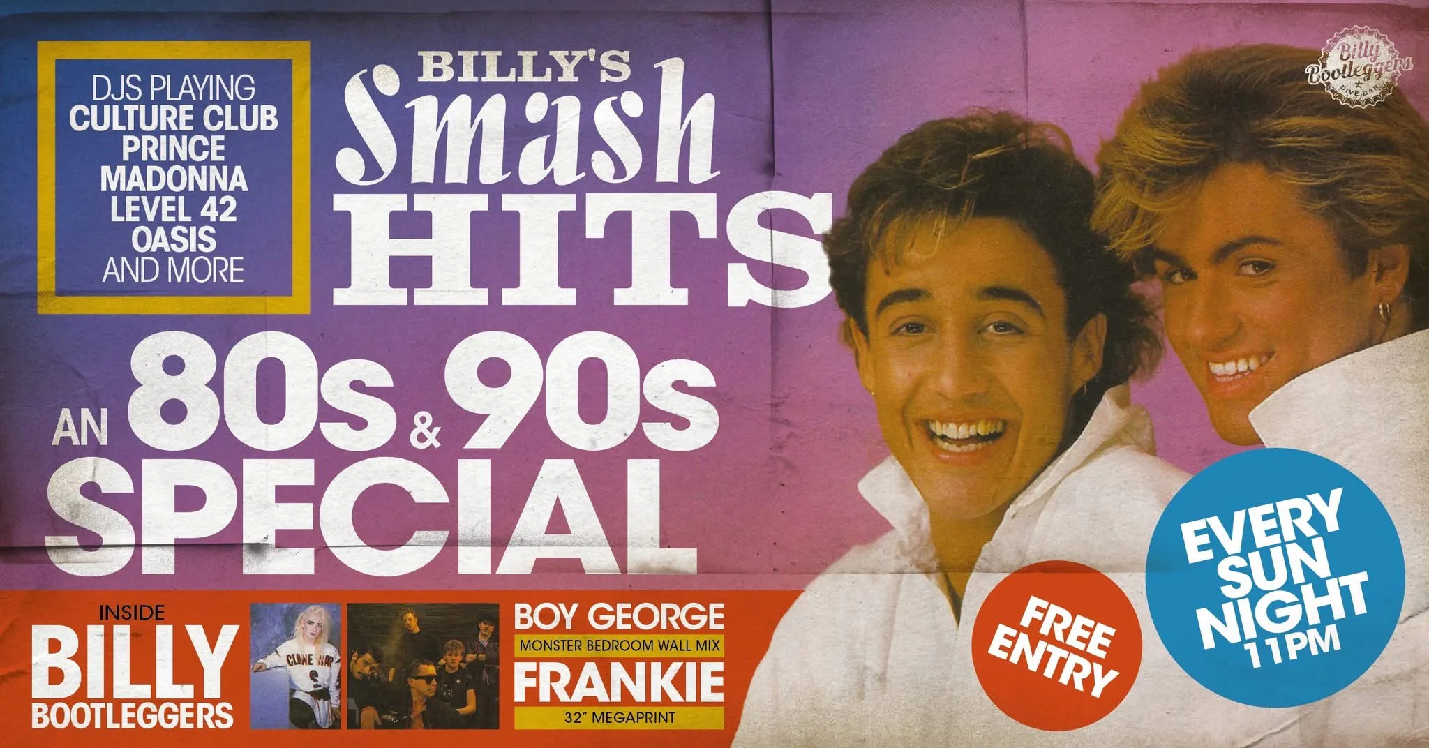 BILLY’S SMASH HITS - 80s & 90s HITS EVERY SUNDAY NIGHT at Billy ...