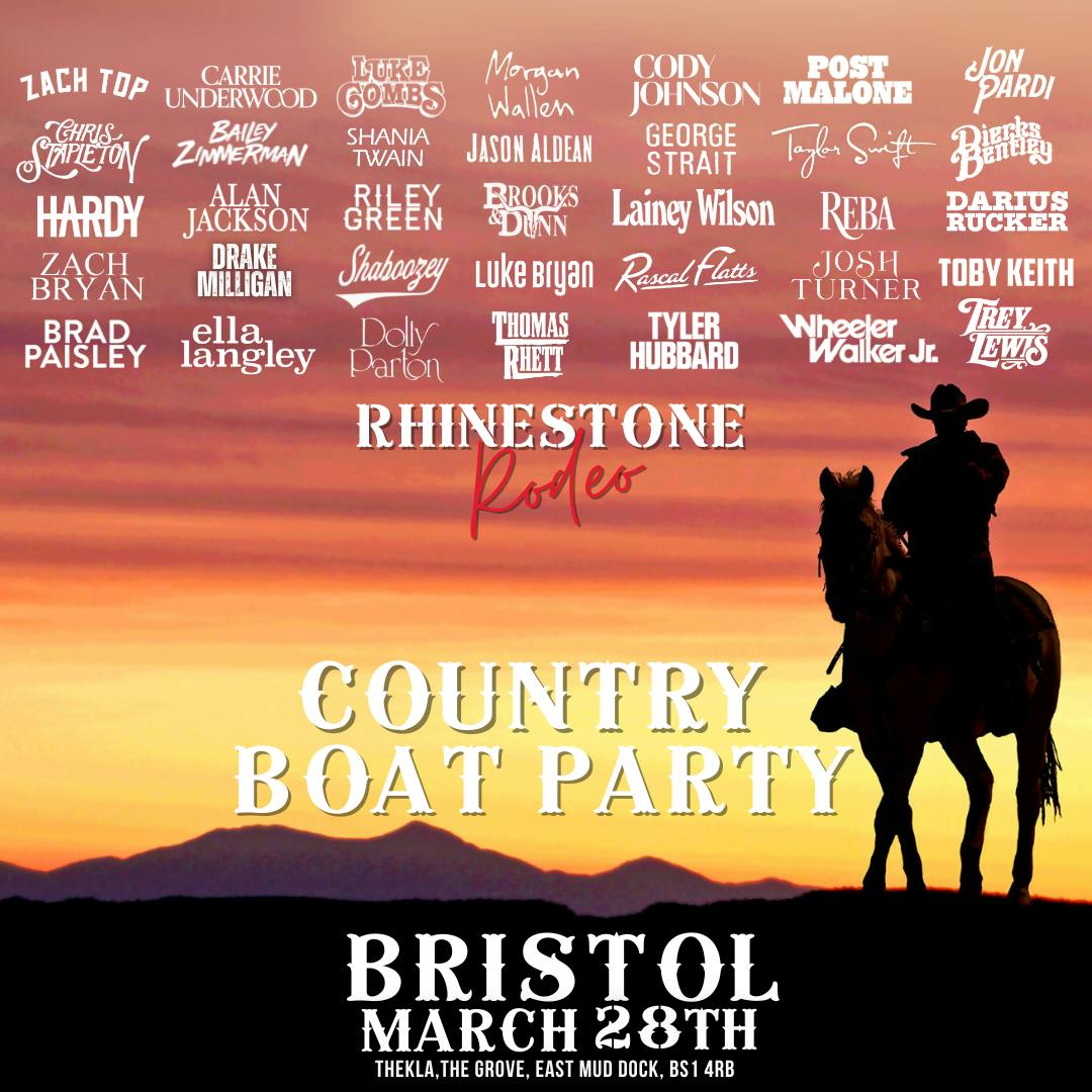 Rhinestone Rodeo: The Country boat party at Thekla, East Mud Dock on ...