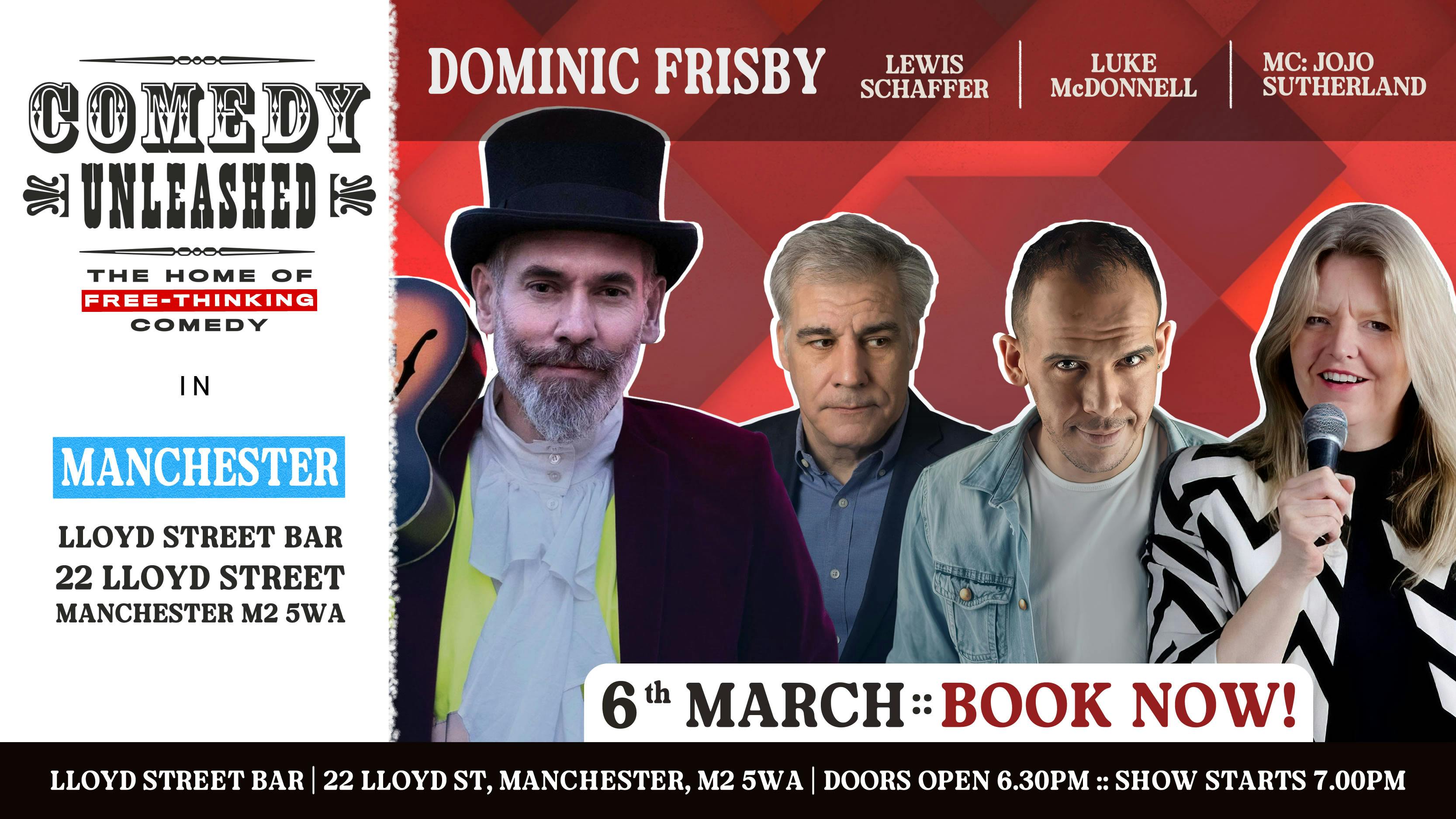 Dominic Frisby, Lewis Schaffer & Luke McDonnell at Comedy Unleashed at ...