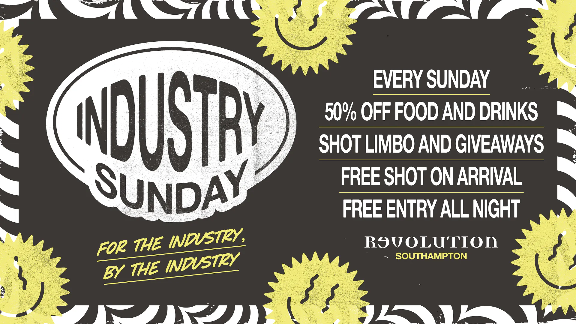 INDUSTRY SUNDAYS 😜 | 50% OFF @ Revolution Southampton at Revolution ...