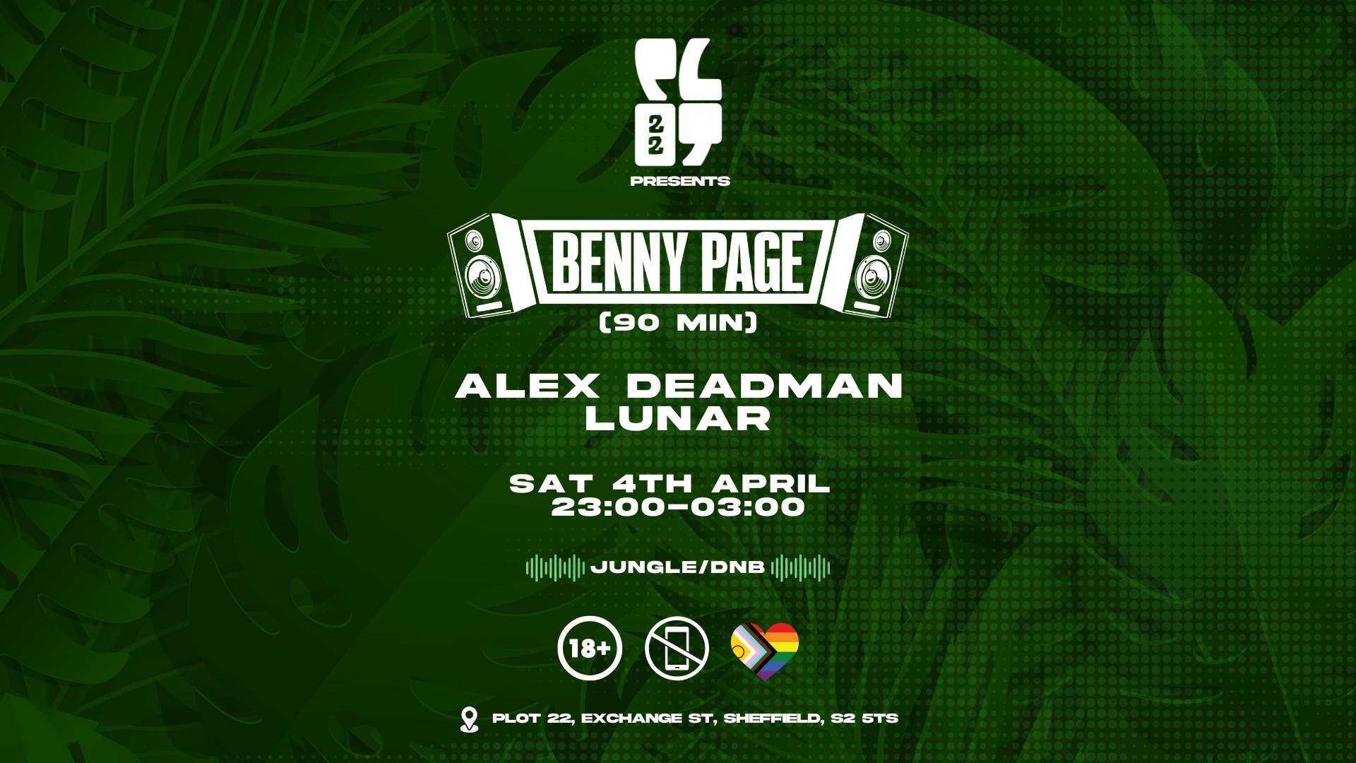 Plot 22 presents Benny Page at Plot 22, Sheffield on 4th Apr | Fatsoma