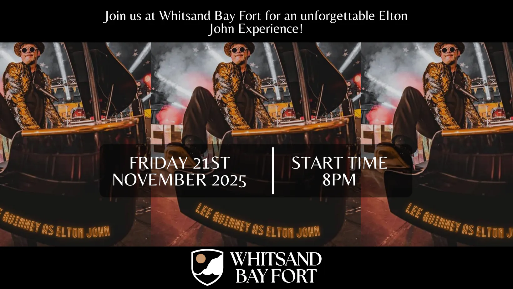 Lee Quinney as Elton John at Whitsand Bay Fort at Whitsand Bay Fort ...