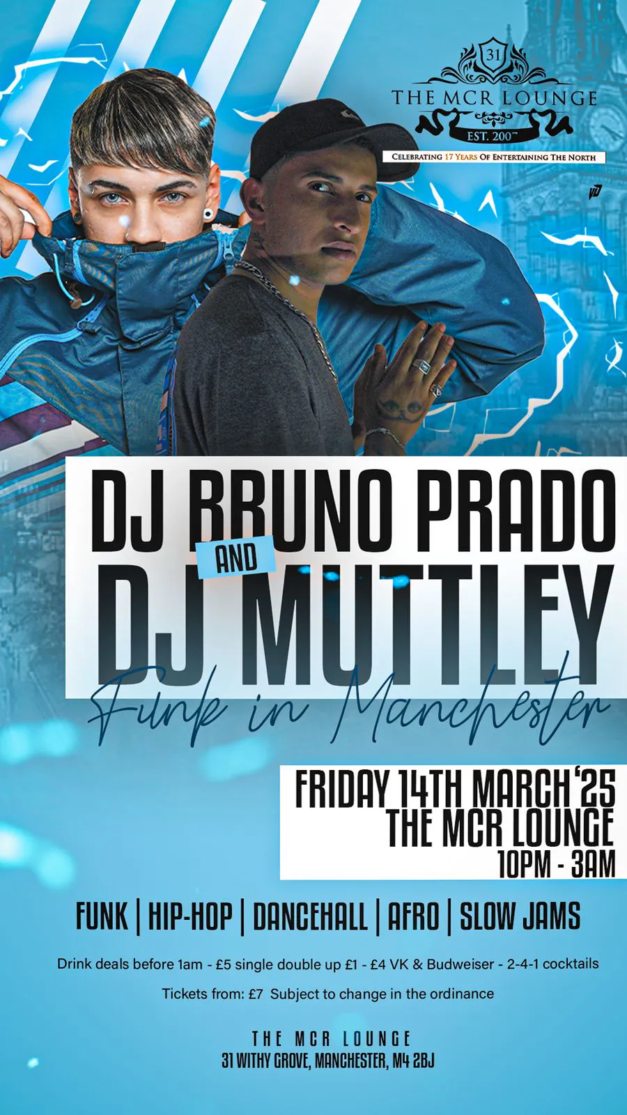 DJ Bruno Prado & DJ Muttley live at The MCR Lounge, Manchester on 14th ...