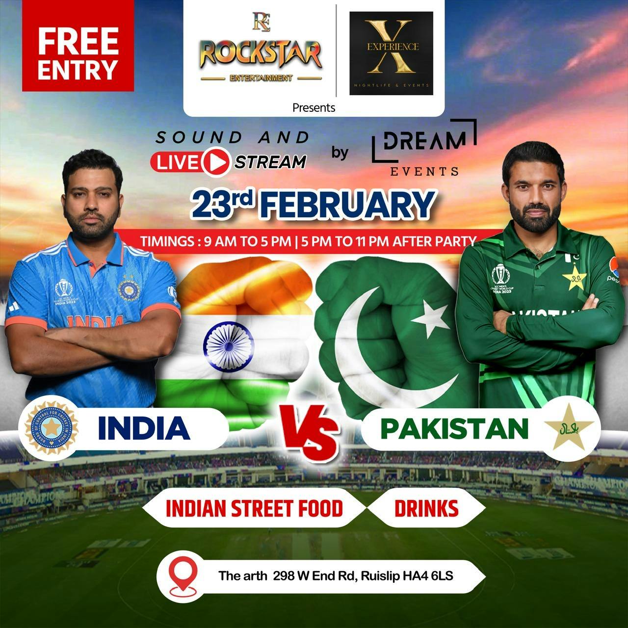 India vs Pakistan at The Arth, Ruislip on 23rd Feb | Fatsoma