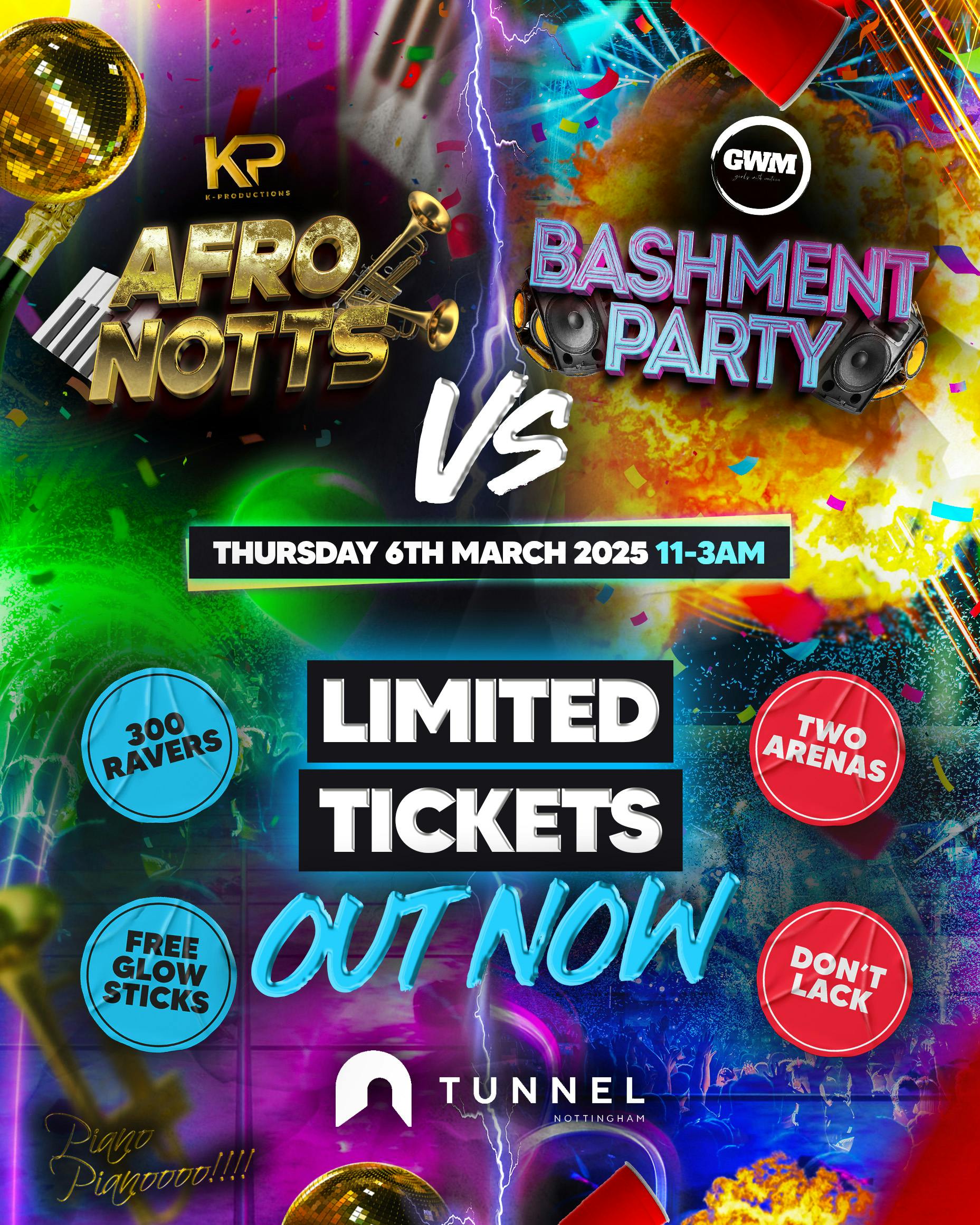 AFRO NOTTS vs BASHMENT PARTY | KP x GWM [LAST TICKETS] at Tunnel Club, Nottingham on 6th Mar ...