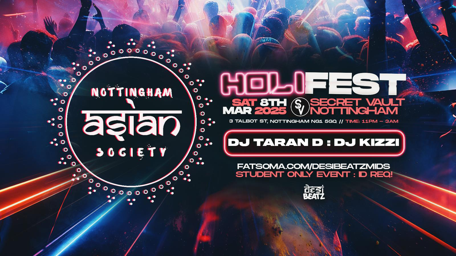 TONIGHT! LAST 5 TICKETS! Desi Beatz Nottingham Presents : HOLI FEST 🎨 ...