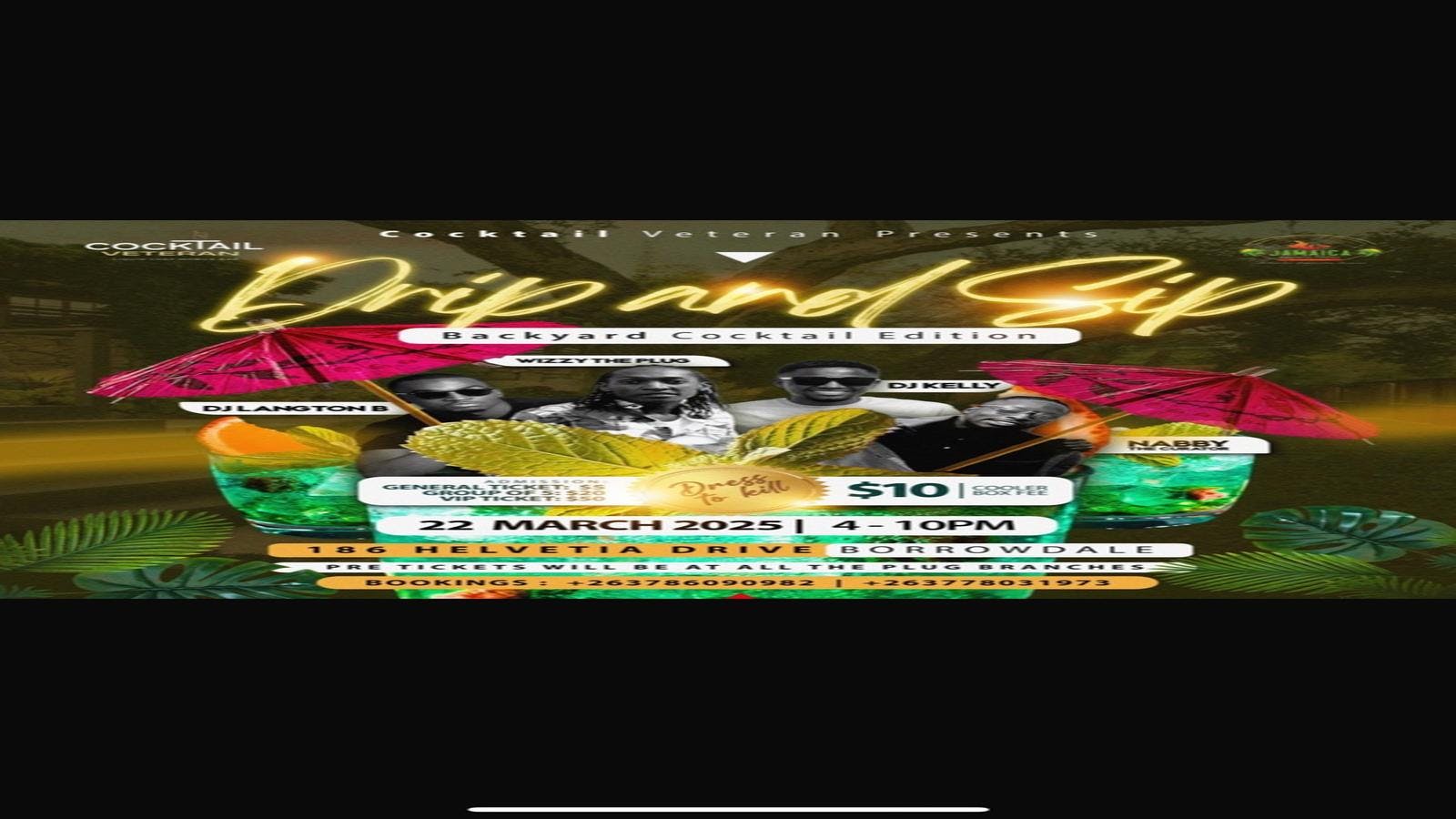 Drip and Sip - Backyard Cocktail Edition at Helvetia Harare, Harare on 22nd Mar | Fatsoma