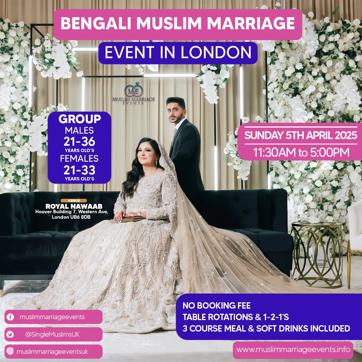 Muslim Marriage Events London - Bengali Event at Royal Nawaab Perivale ...