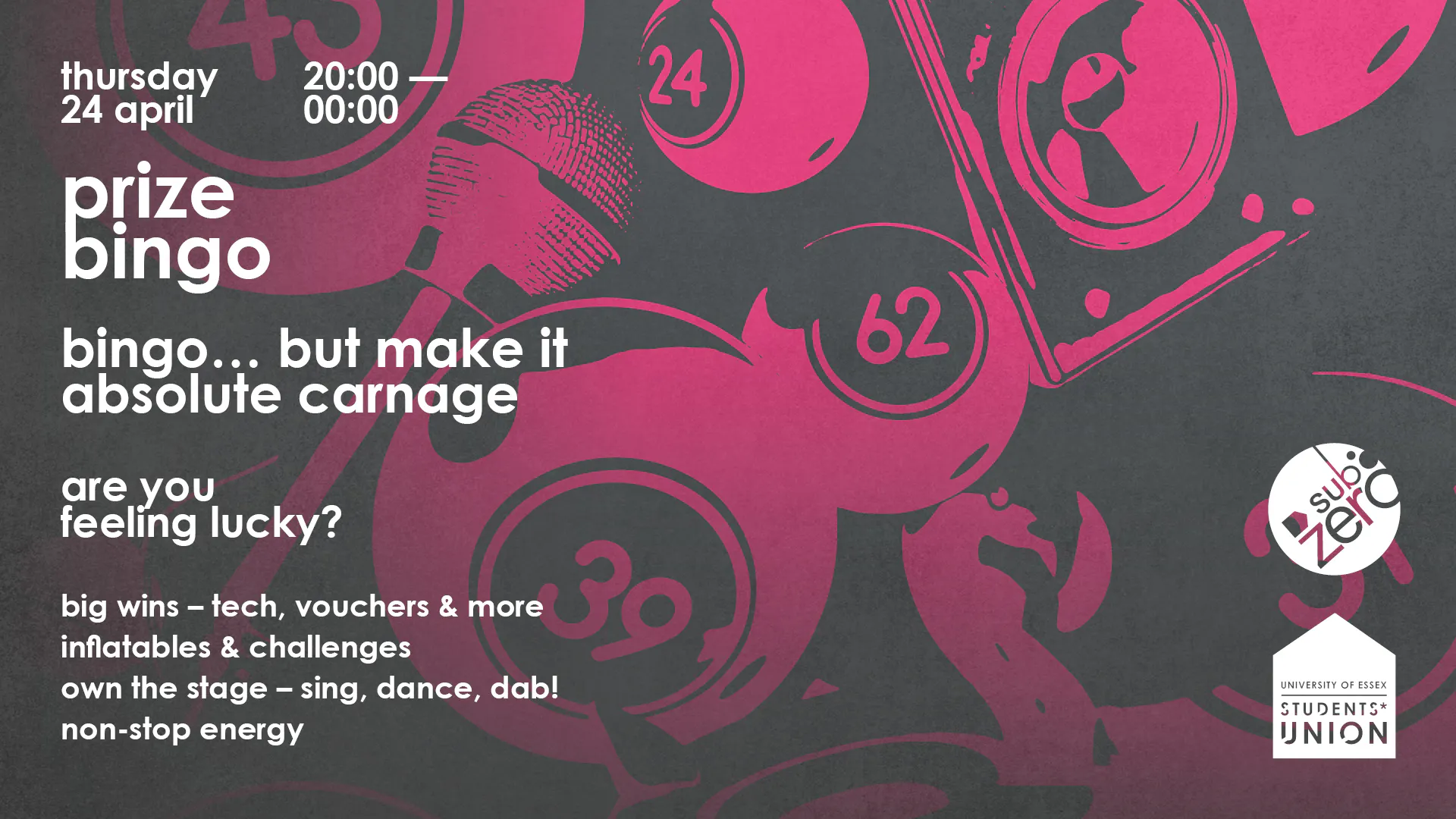 Bingo at Sub Zero, Colchester on 24th Apr 2025 | Fatsoma