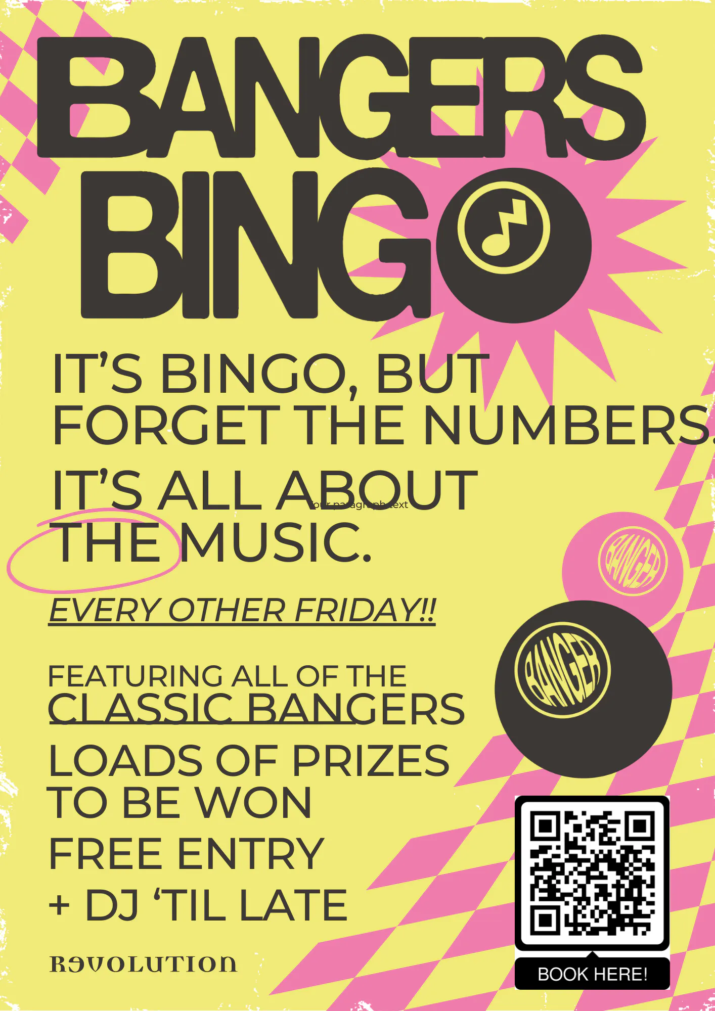 Banger's Bingo at Revolution Ipswich, Ipswich on 25th Apr 2025 | Fatsoma