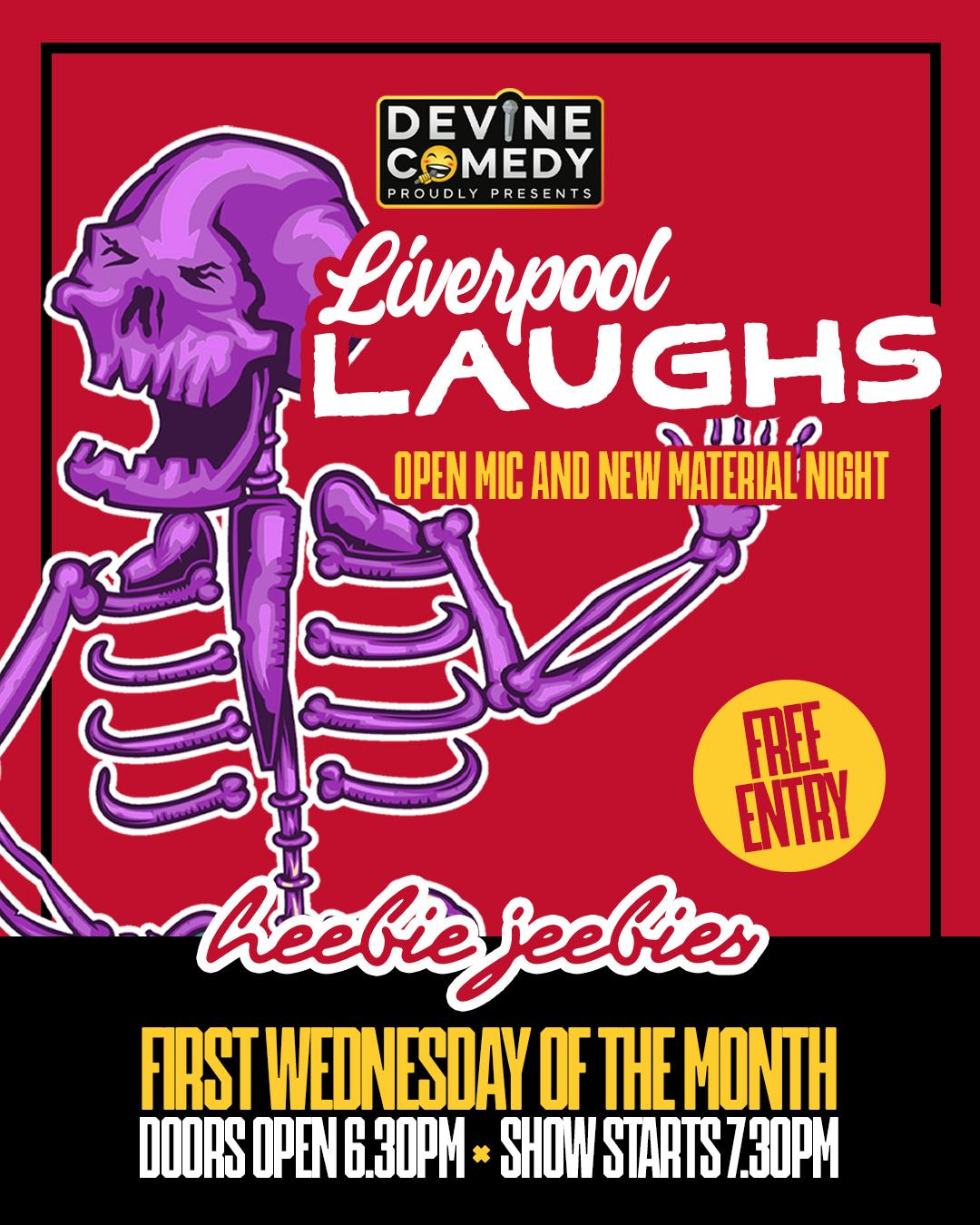 Liverpool Laughs FREE Comedy Night at Heebie Jeebies, Liverpool on 7th ...
