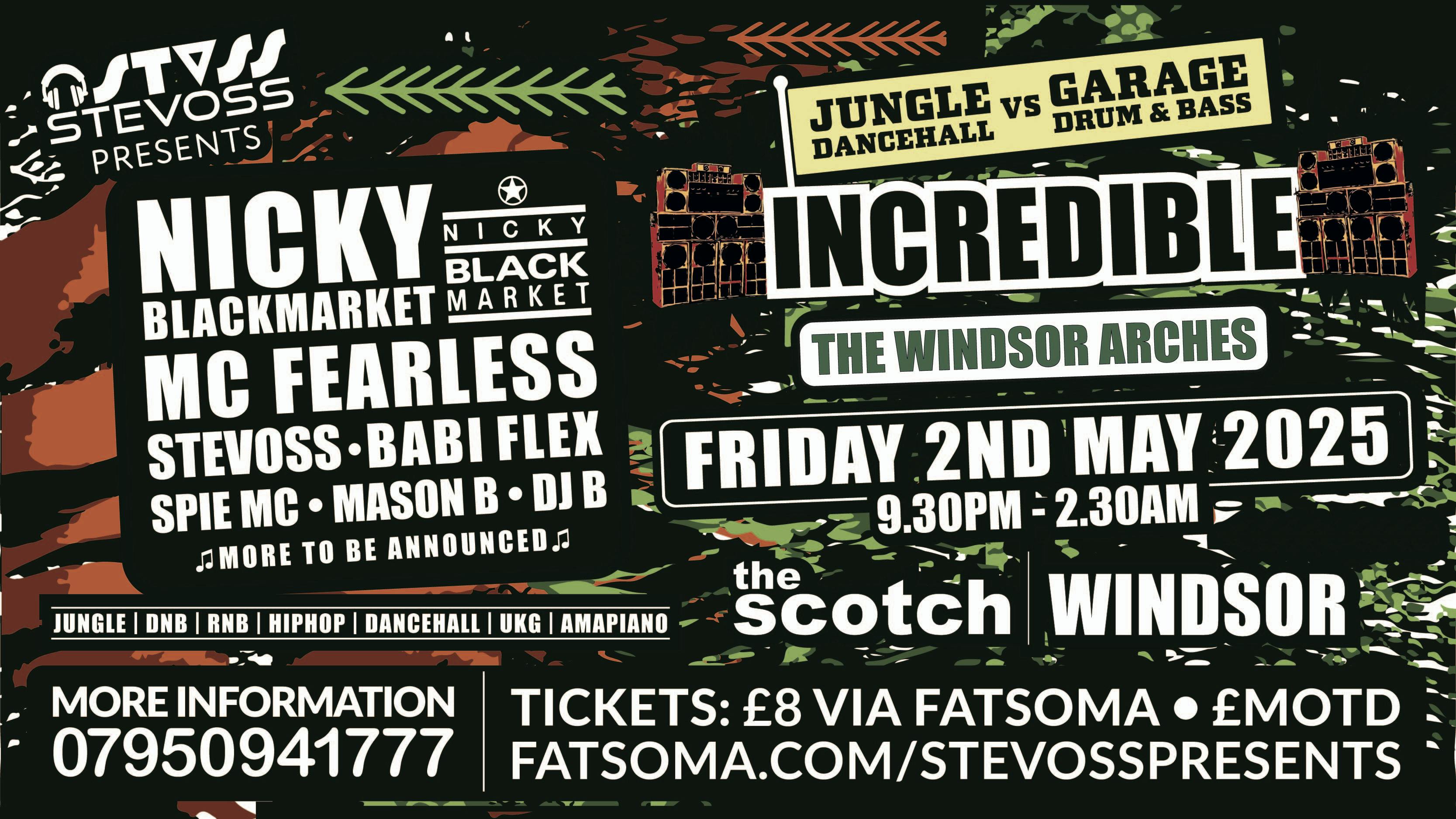 STEVOSS PRESENTS... INCREDIBLE - NICKY BLACKMARKET & MC FEARLESS at The ...