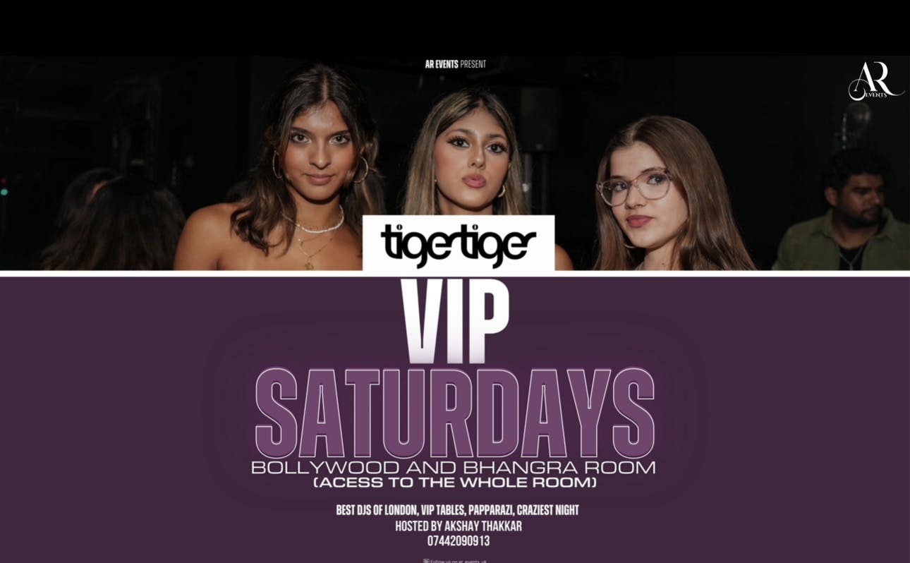BOLLYWOOD BEATS; SATURDAY SPECIAL TIGER TIGER BY AR EVENTS at Tiger Tiger London, London on 3rd ...
