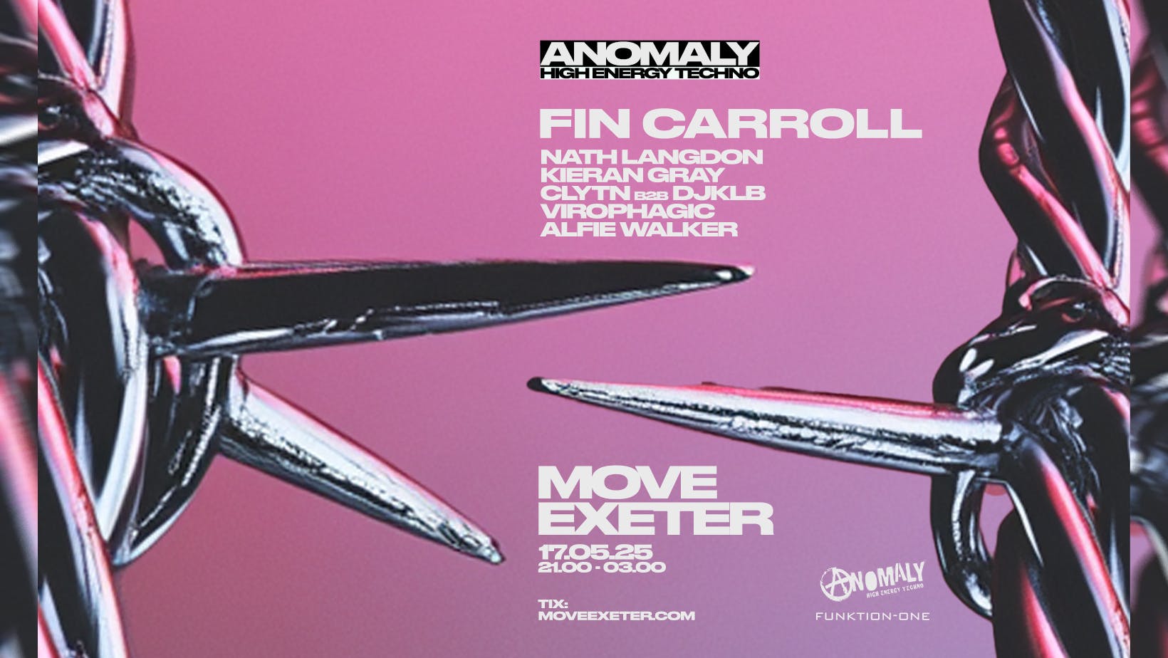 Anomaly Presents: Fin Carroll // Hard Techno // Sat May 17 // Move ...