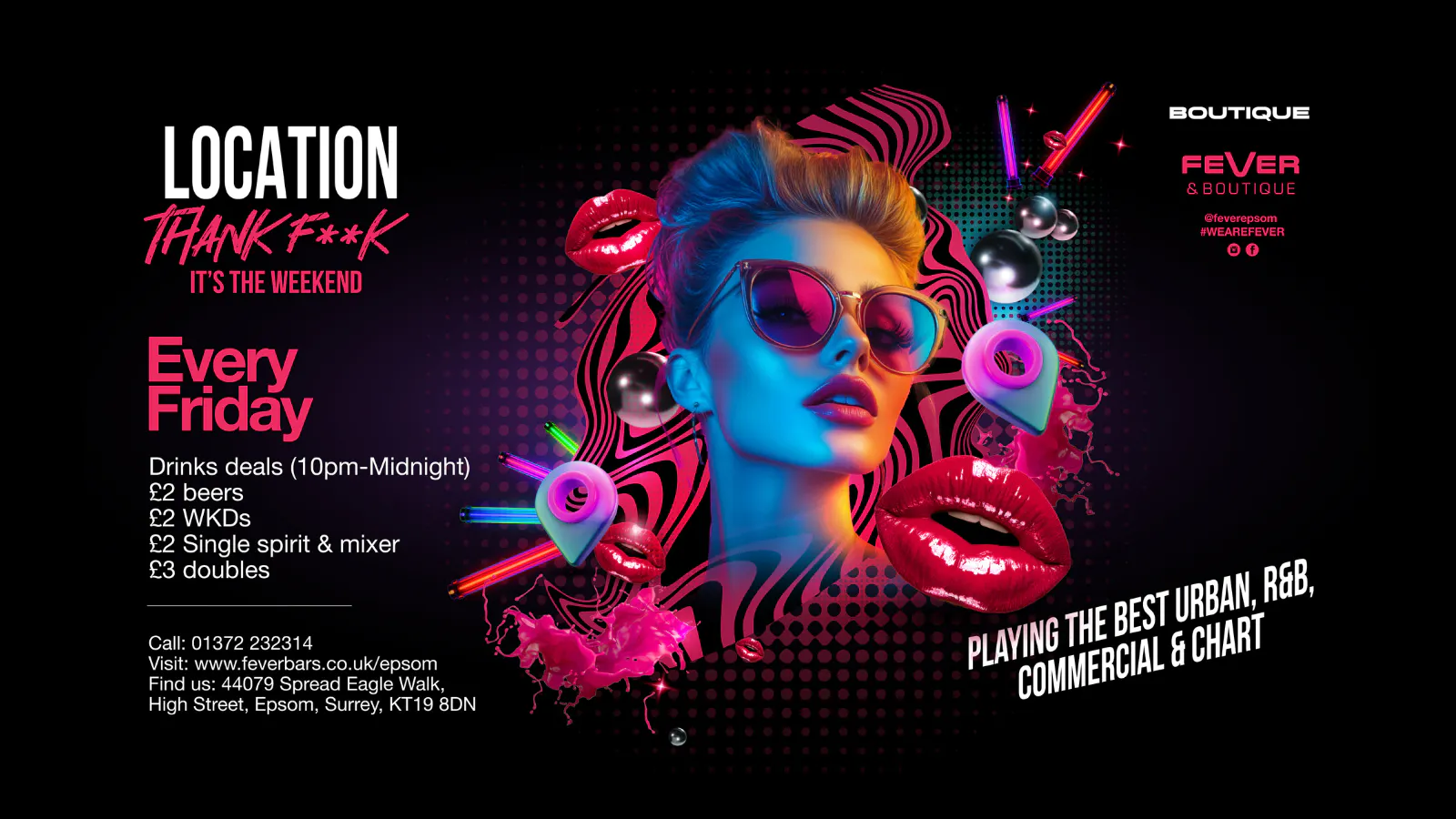 LOCATION FRIDAYS at Fever & Boutique - Epsom, Epsom on 11th Apr 2025 ...