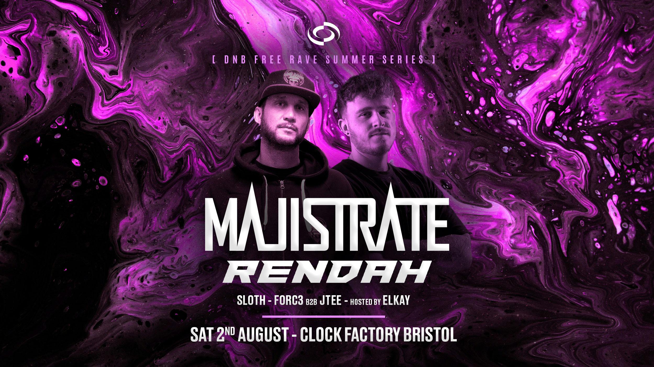 DNB FREE Rave [Bristol Summer Series] • Majistrate & Rendah at Clock Factory, Bristol on 2nd Aug ...