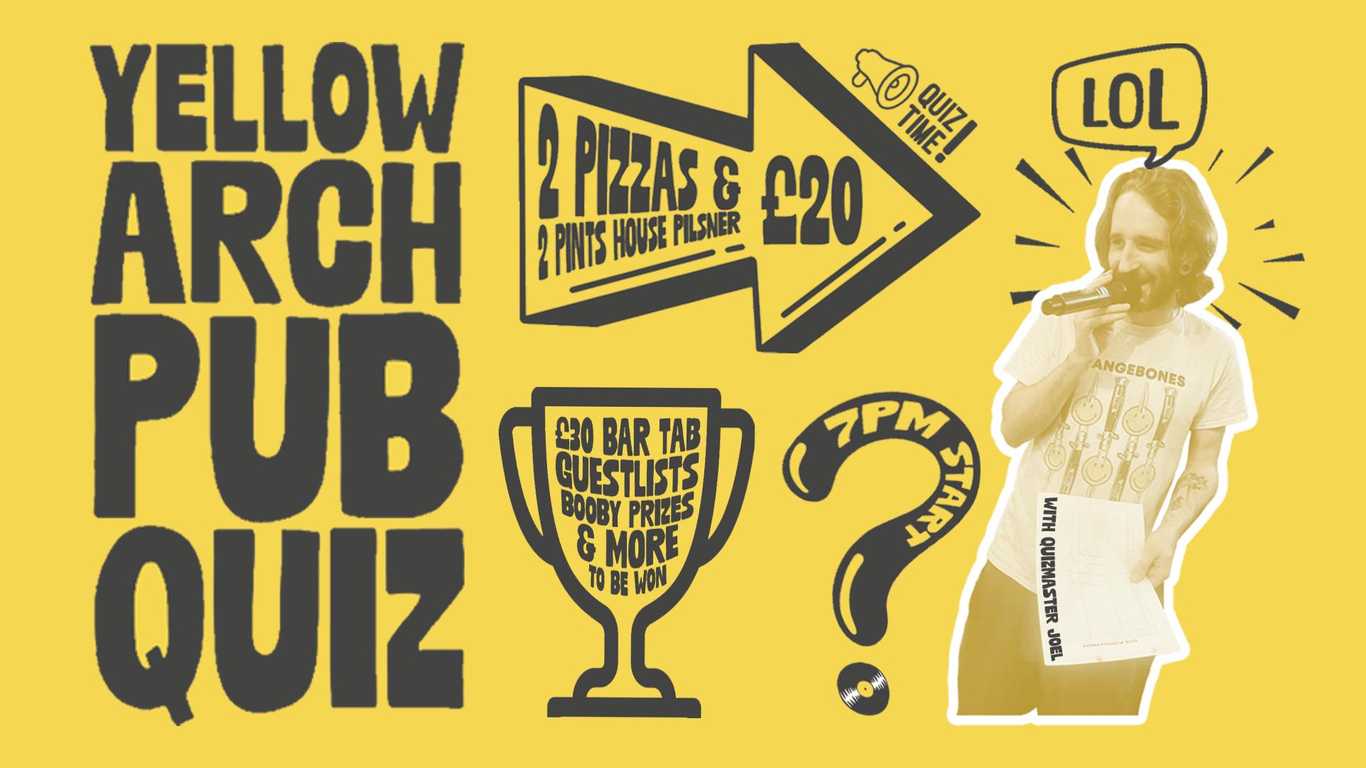 Yellow Arch Pub Quiz at Yellow Arch Studios, Sheffield on 5th Jun | Fatsoma