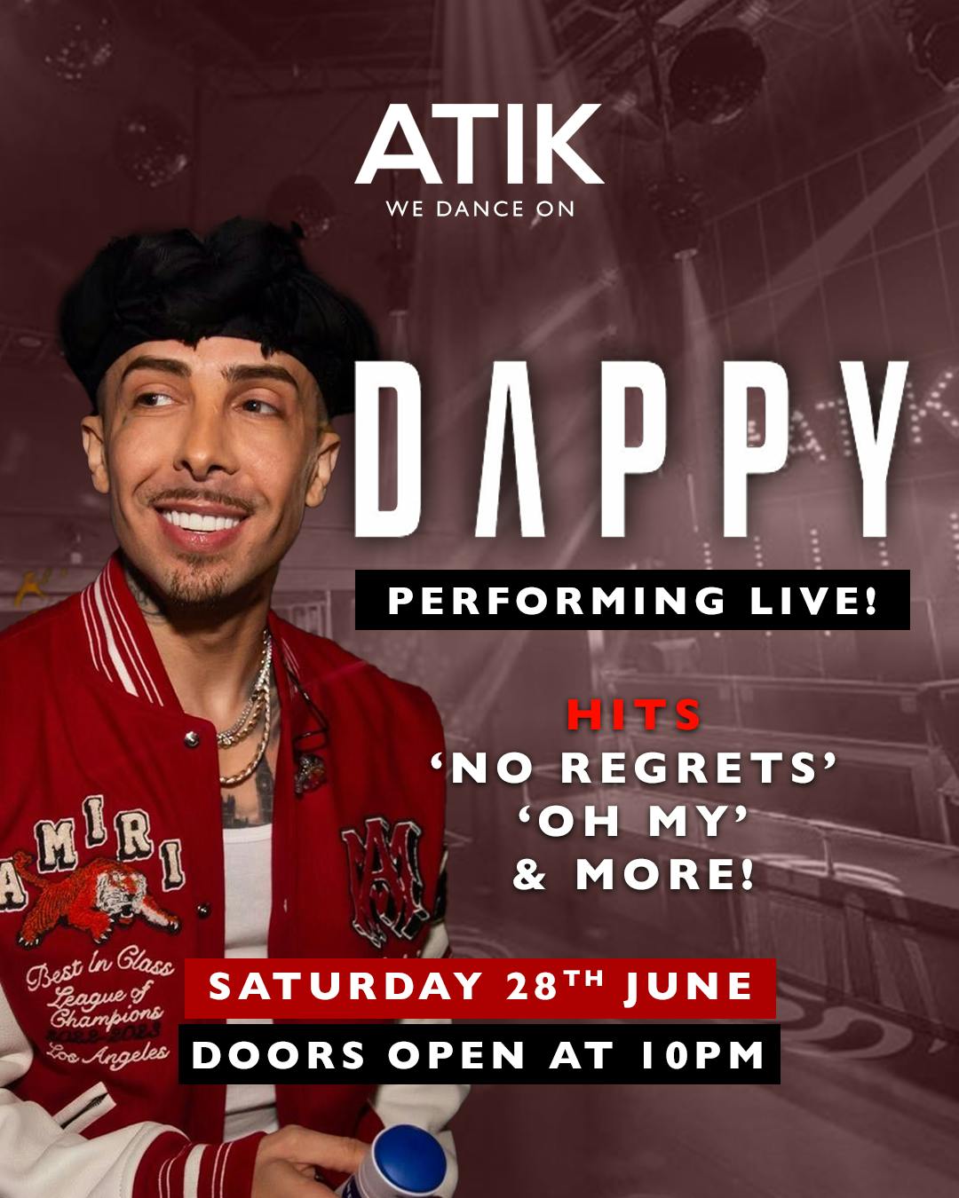 DAPPY Live Saturday Night at ATIK, Dartford on 28th Jun | Fatsoma