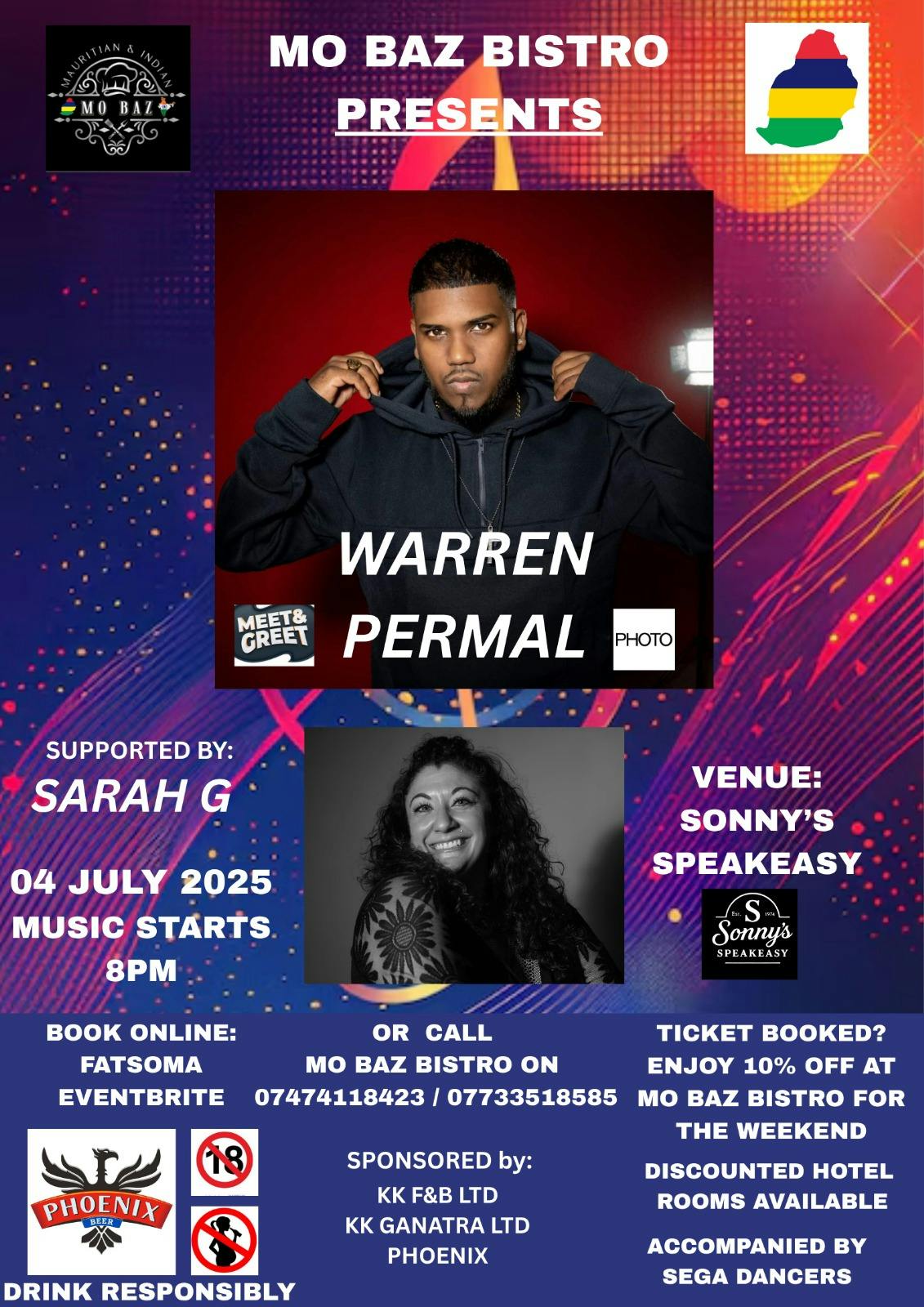 Warren Permal Solo Concert - Mauritian Night at Sonny's Speakeasy ...