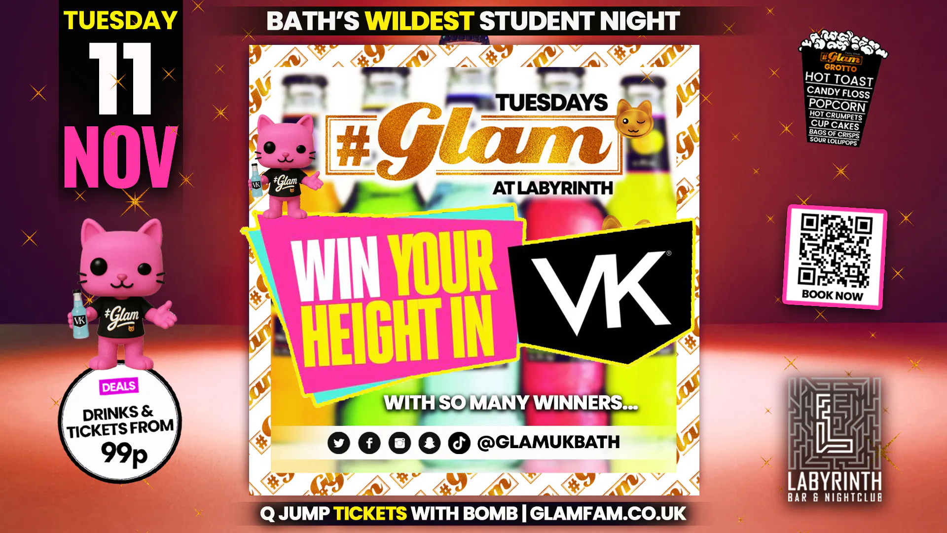 Glam -😲 WIN YOUR HEIGHT IN VK! 😲| | Bath's Best Student Night! Every ...