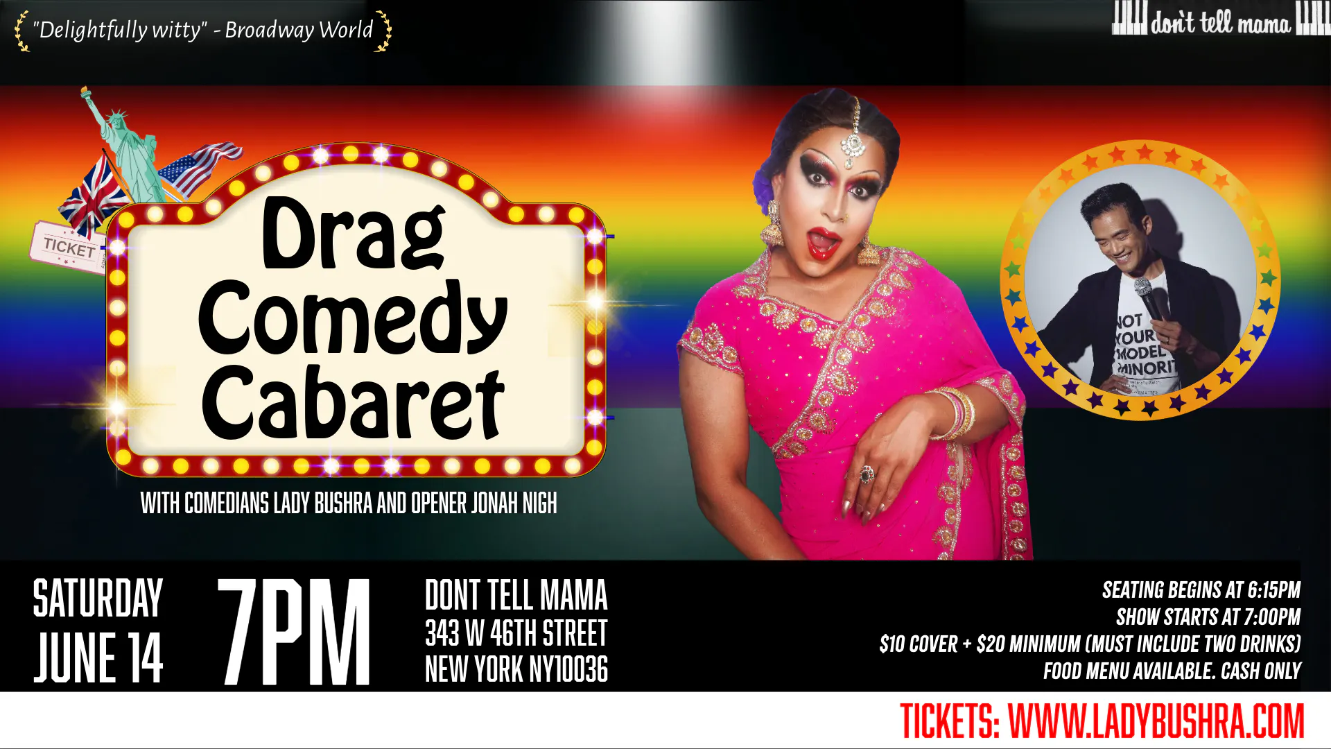 Drag Comedy Cabaret at Don't Tell Mama, New York on 15th Jun 2025 | Fatsoma