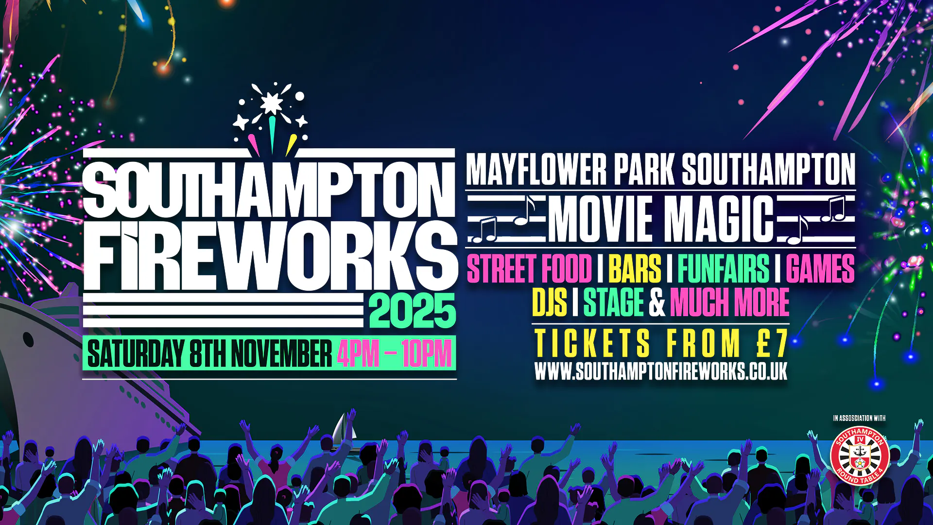 Southampton Fireworks 2025 • Saturday 8th November! at Mayflower Park ...