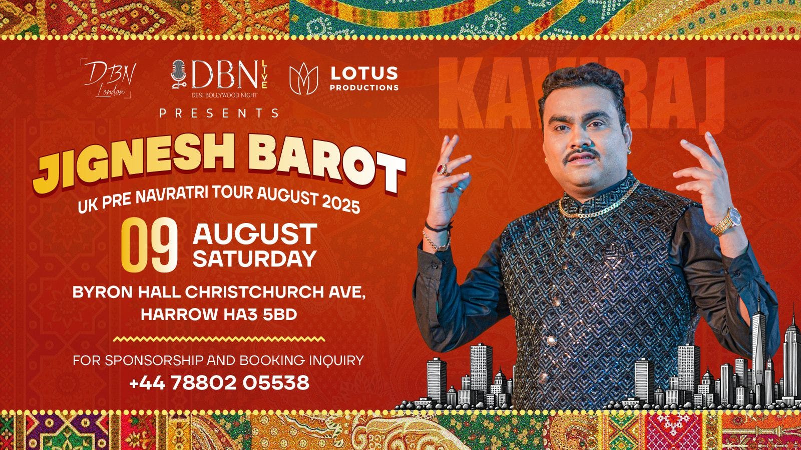 Jignesh Barot - Pre Navratri in London at Byron Hall, Harrow on 9th Aug ...