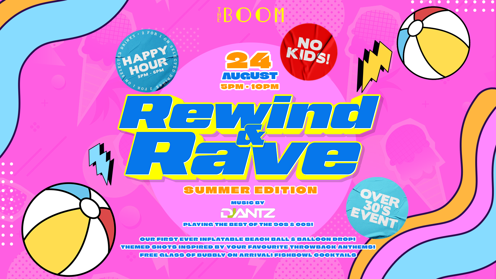 Rewind & Rave - Over 30s Daytimer in Windsor at The Boom, Windsor on ...