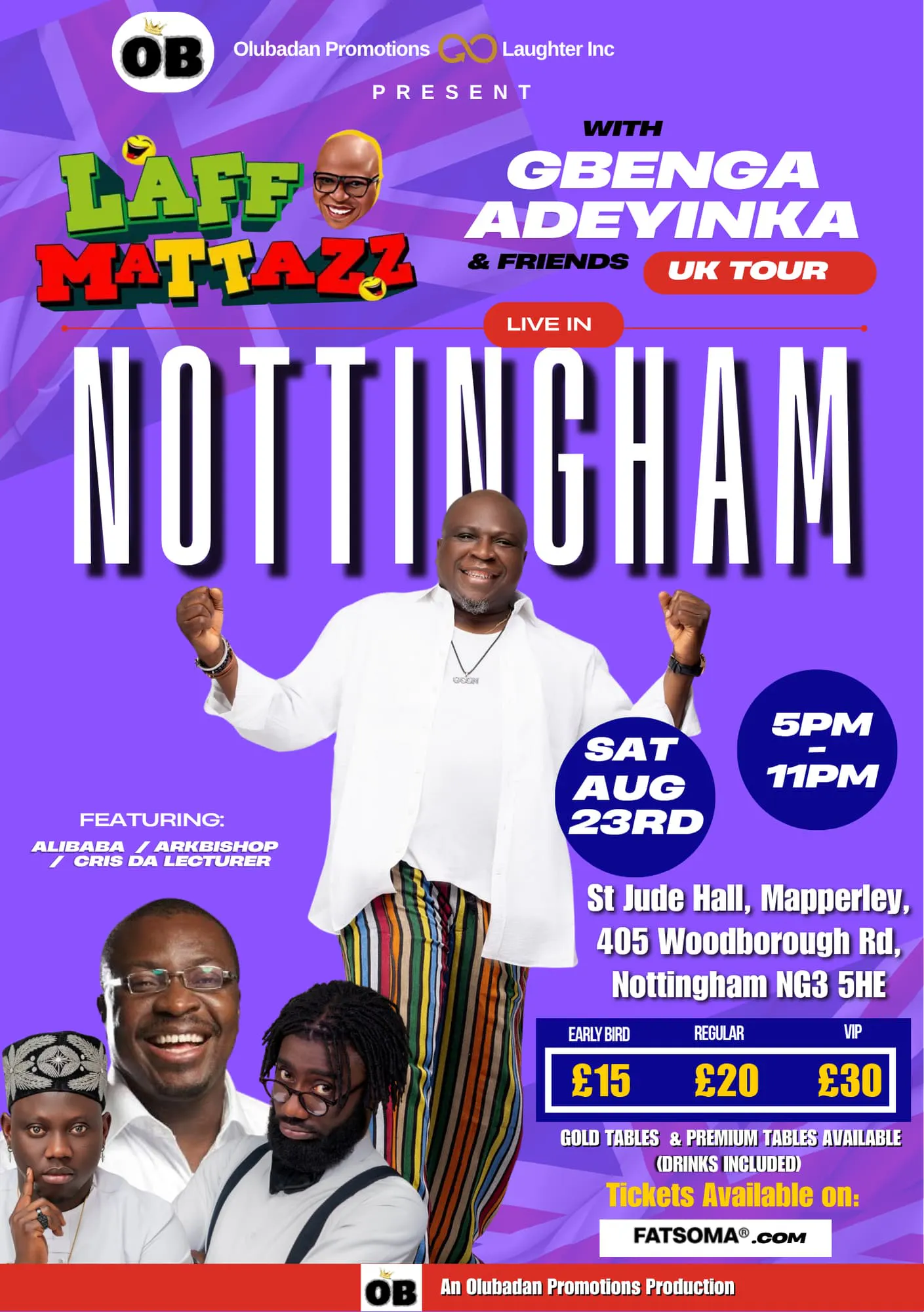ABOUT TIME UK COMEDY TOUR at St Jude hall, , Nottingham on 23rd Aug ...