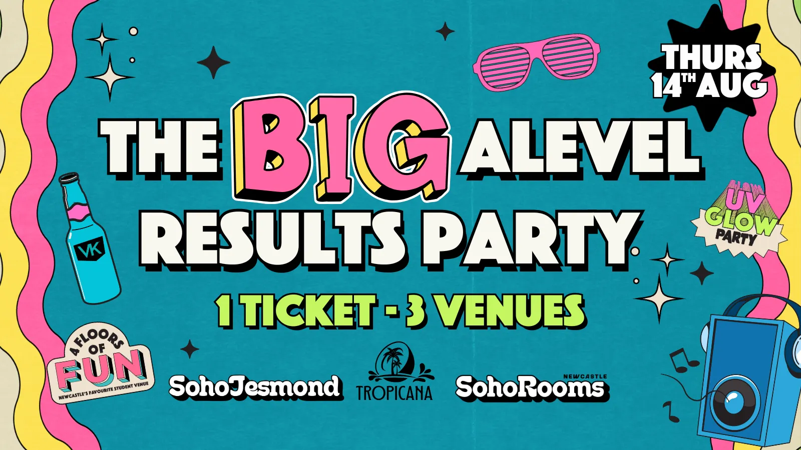 The BIG A Level Results Party | Thursday 14th August | Soho Jesmond ...