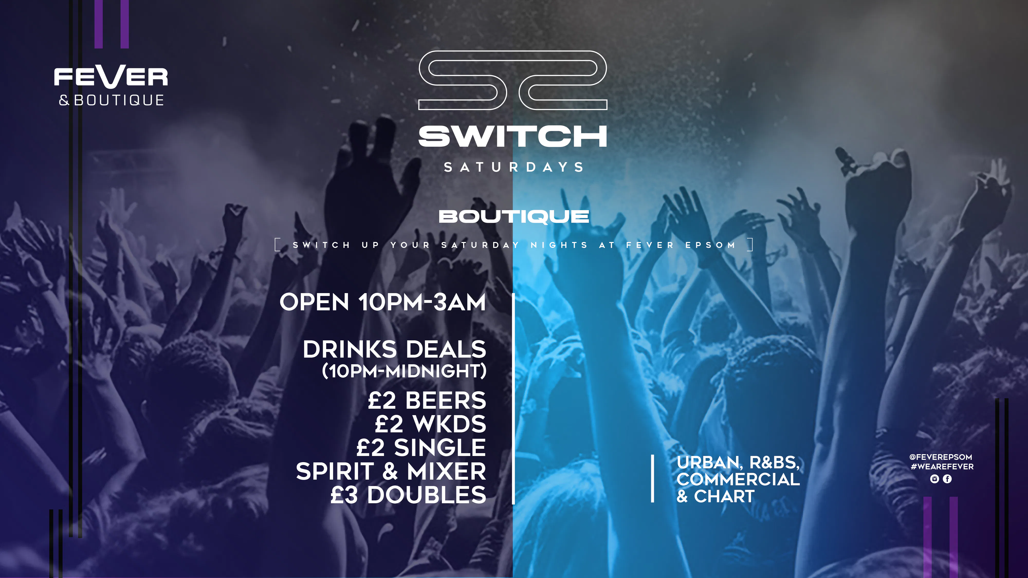 SWITCH SATURDAYS at Fever & Boutique - Epsom, Epsom on 16th Aug 2025 ...