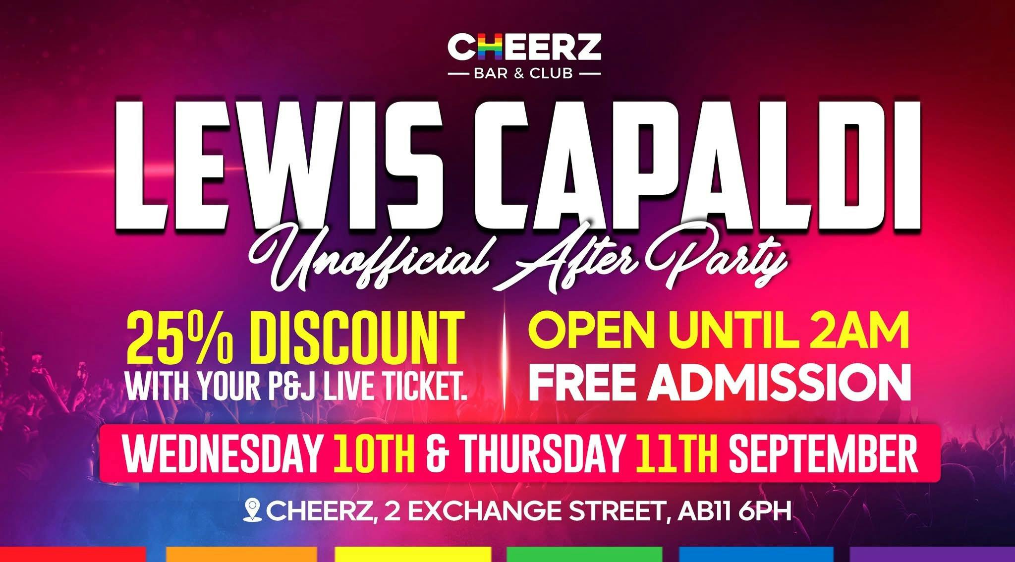 Lewis Capaldi After-Party at CHEERZ BAR & NIGHTCLUB, Aberdeen on 10th ...