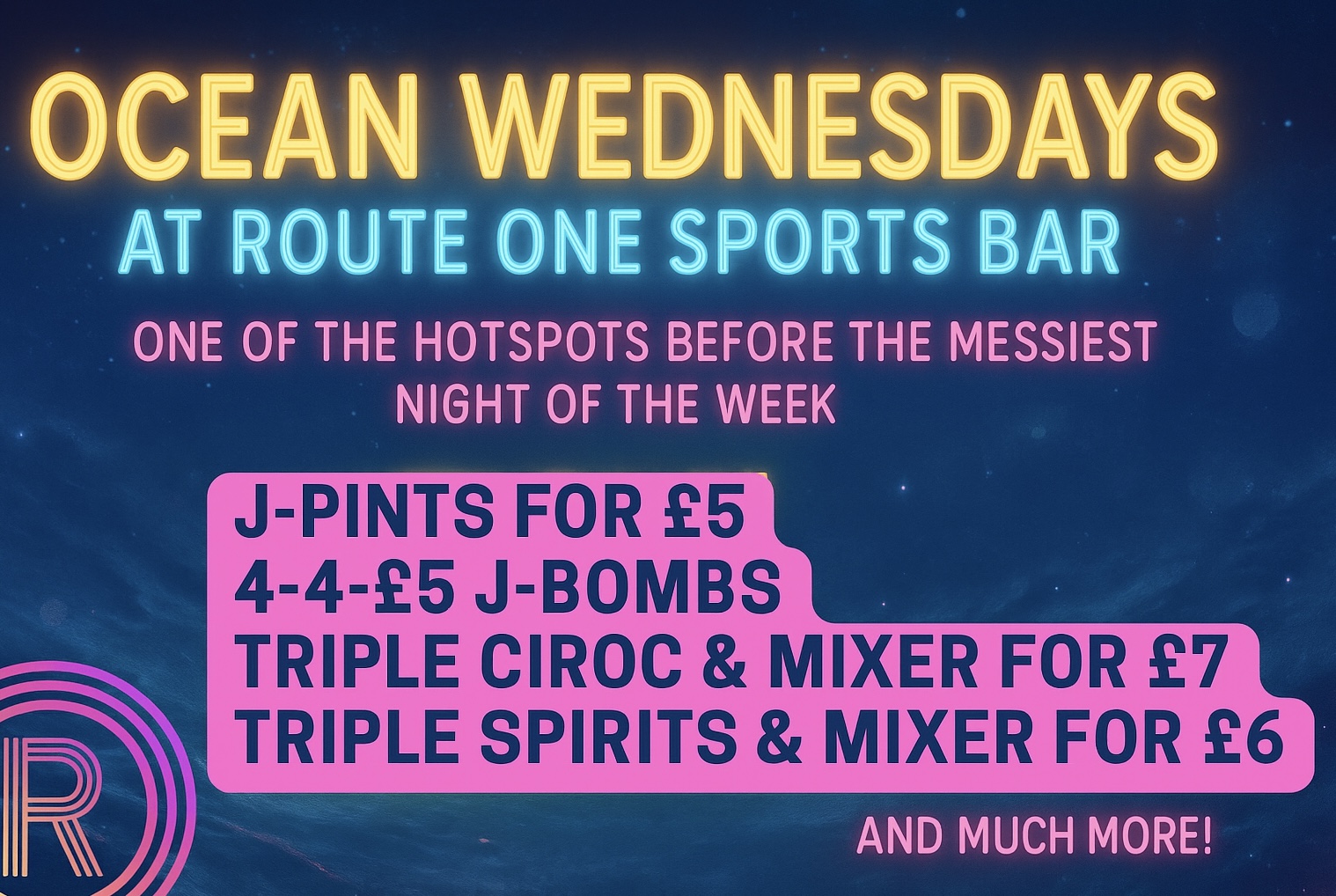 OCEAN WEDNESDAYS @ ROUTE ONE at Route One Sports Bar, Nottingham on ...