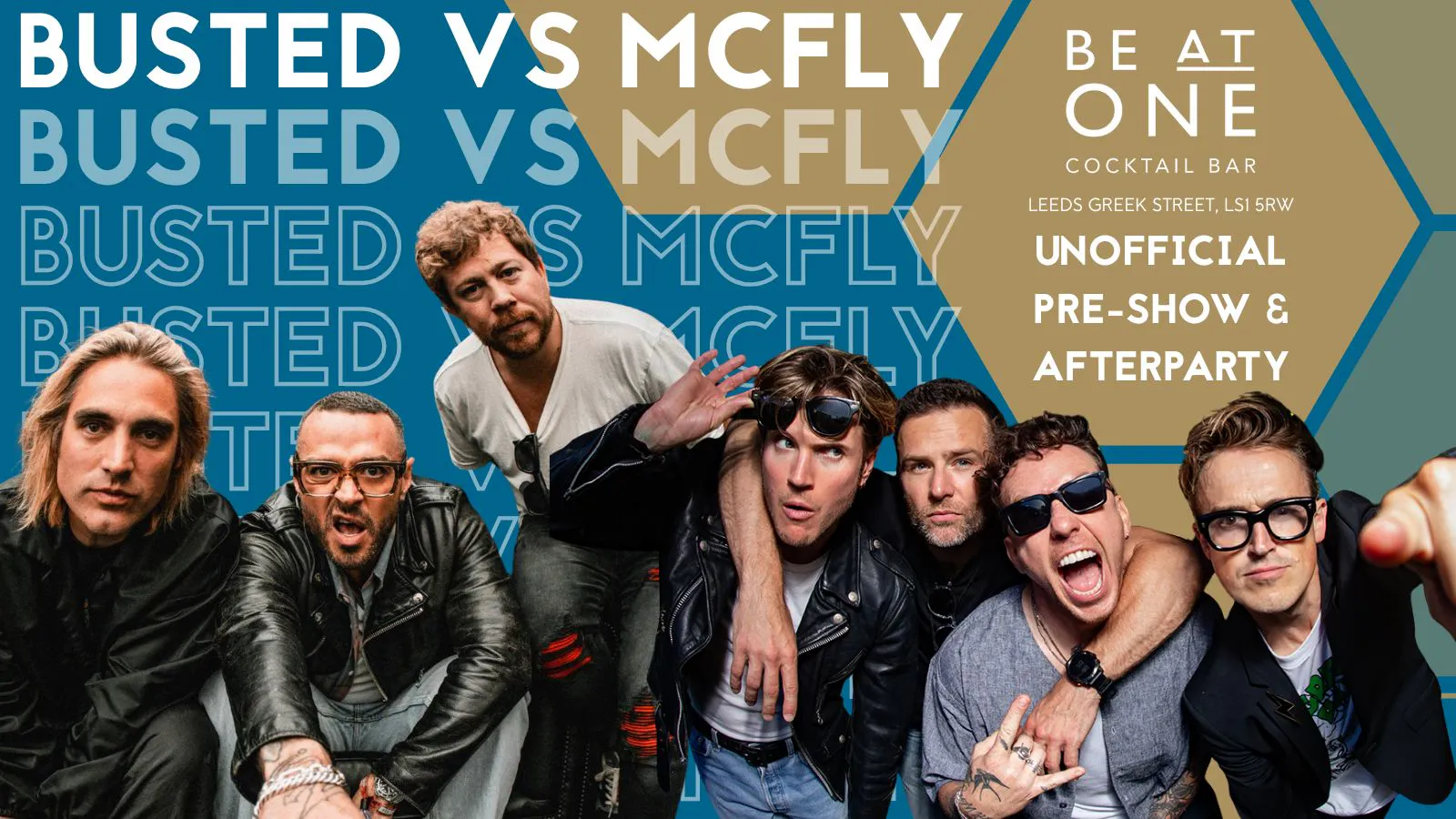 BUSTED VS MCFLY UNOFFICIAL PRE & AFTER PARTY @ BE AT ONE LEEDS GREEK ...
