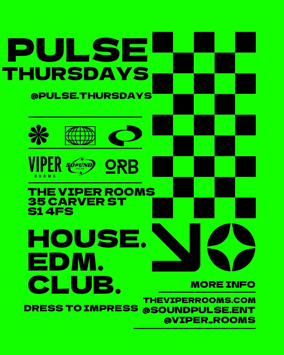 PULSE Thursdays- Everything HOSUE. EDM. CLUB at The Viper Rooms, Sheffield on 2nd Oct | Fatsoma